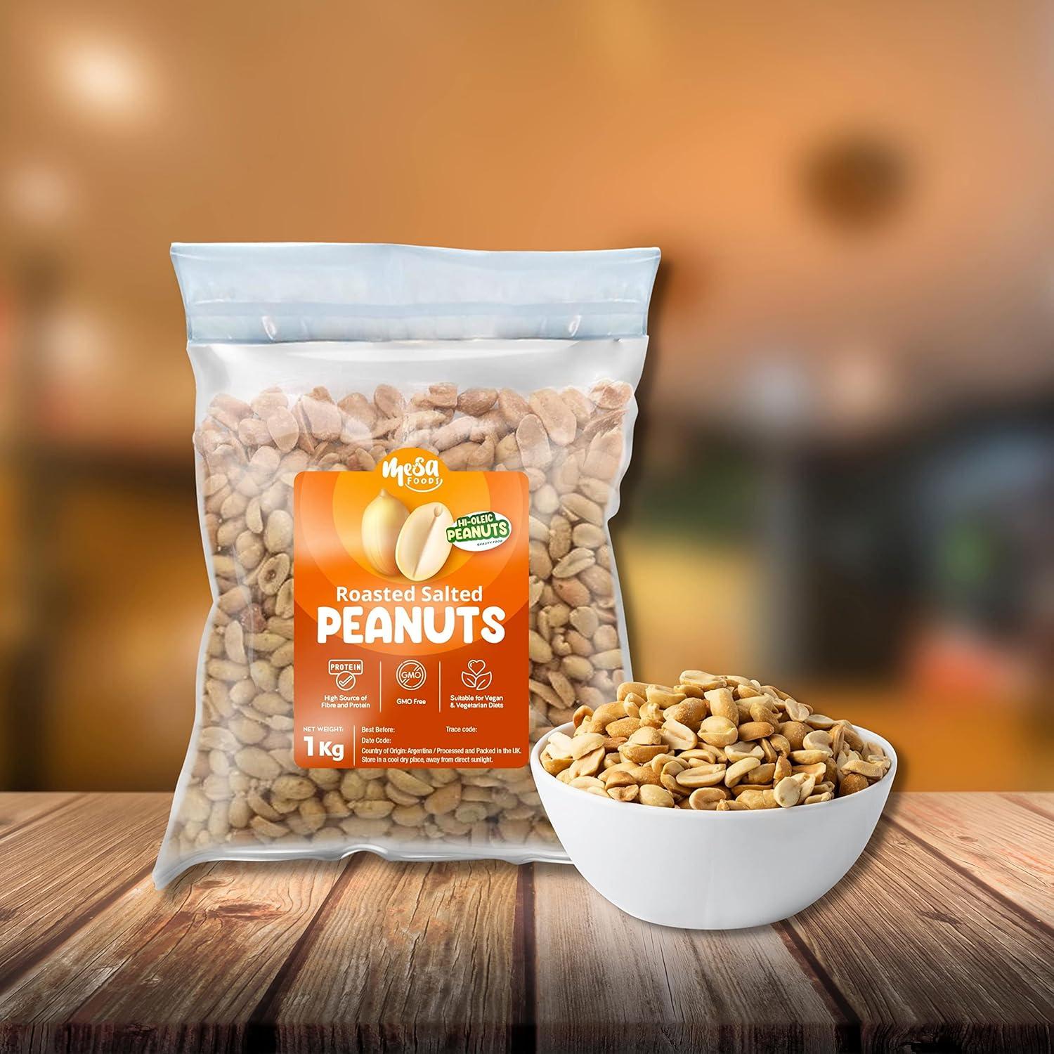 Roasted and Salted Peanuts 1Kg - GMO Free - Healthy Snack - Source of ...