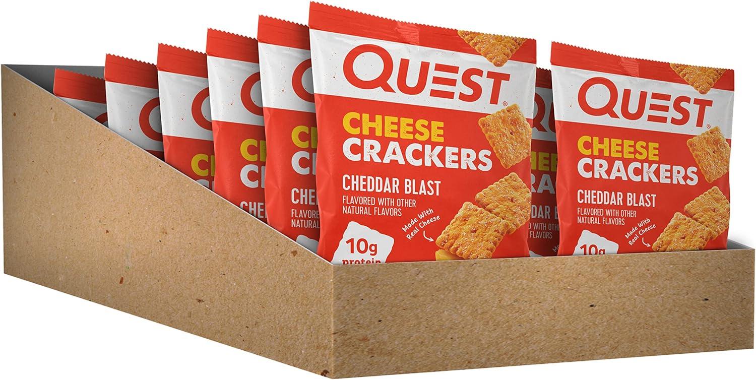 Quest Nutrition Cheddar Blast Cheese Crackers - High Protein, Low Carb ...