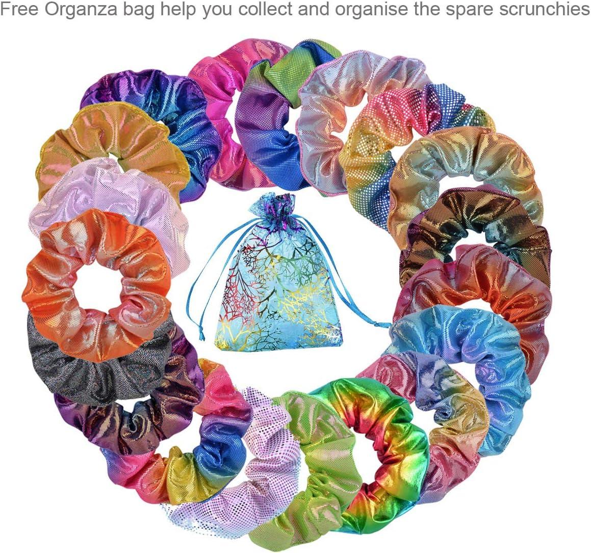 16-Piece Metallic Scrunchies Set - Sparkly Hair Ties for Women and ...