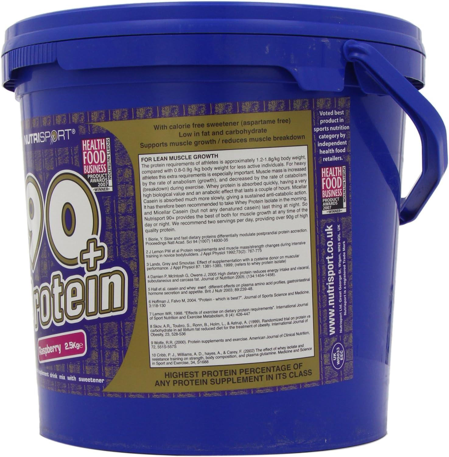 Nutrisport 90+ Raspberry Protein Powder 2.5kg - High Quality Protein ...