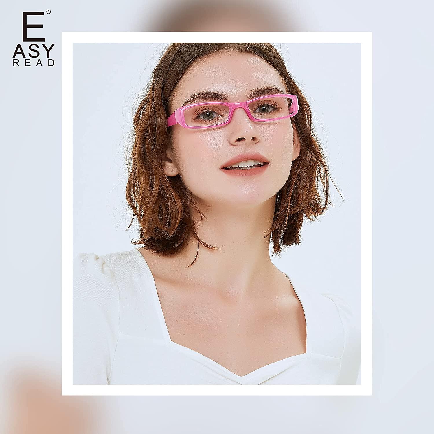 Women's Fashion Rectangular Reading Glasses 4 Pack +2.5 - Spring Hinge ...