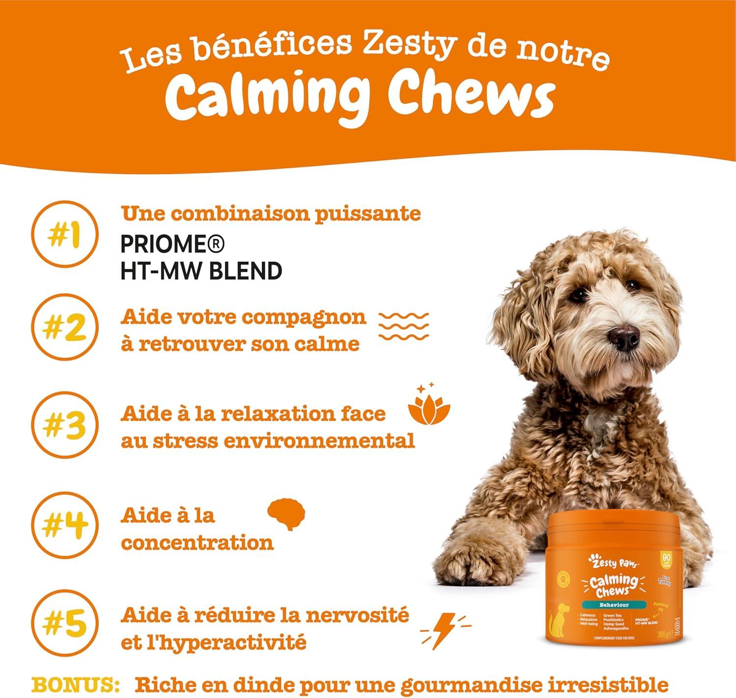 Zesty Paws Calming - Soothing - Dog Supplement in Treat Form - Anti ...
