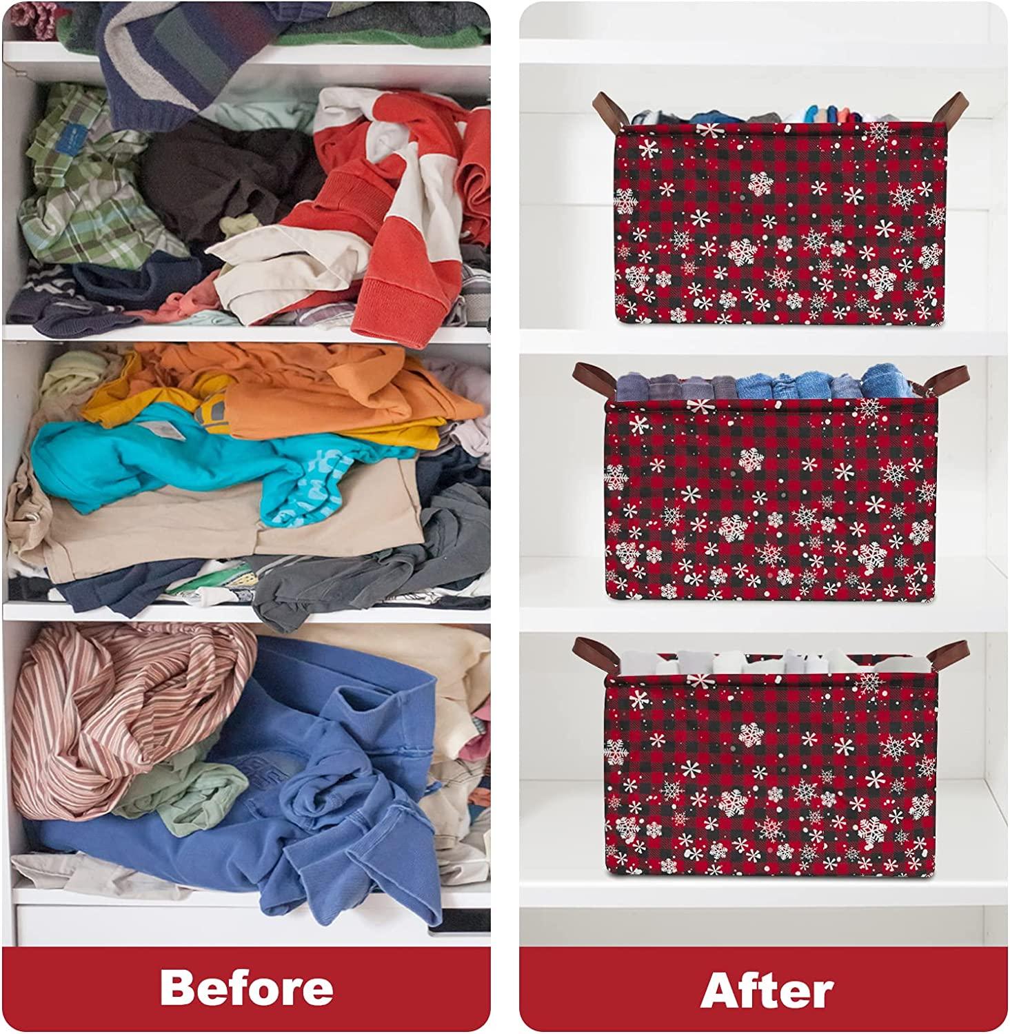 Christmas Snow Buffalo Storage Bin Basket - Collapsible Waterproof ...