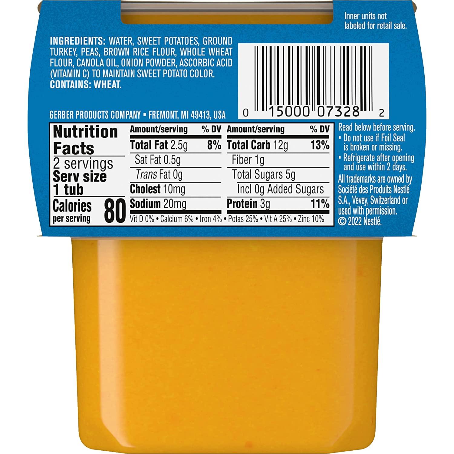 Gerber Turkey Rice Dinner 2nd Foods - 2 Pack (4 oz Each) | Nutritional ...