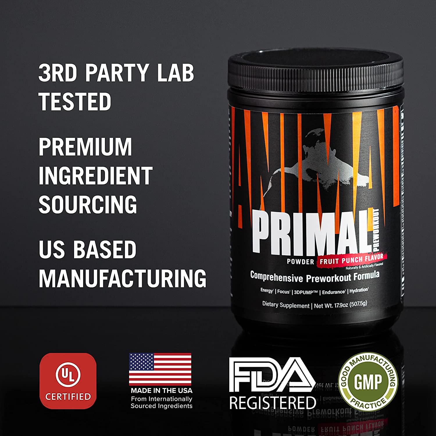 Animal Primal Muscle Hydration Preworkout Powder 17.9 oz - Beta Alanine ...
