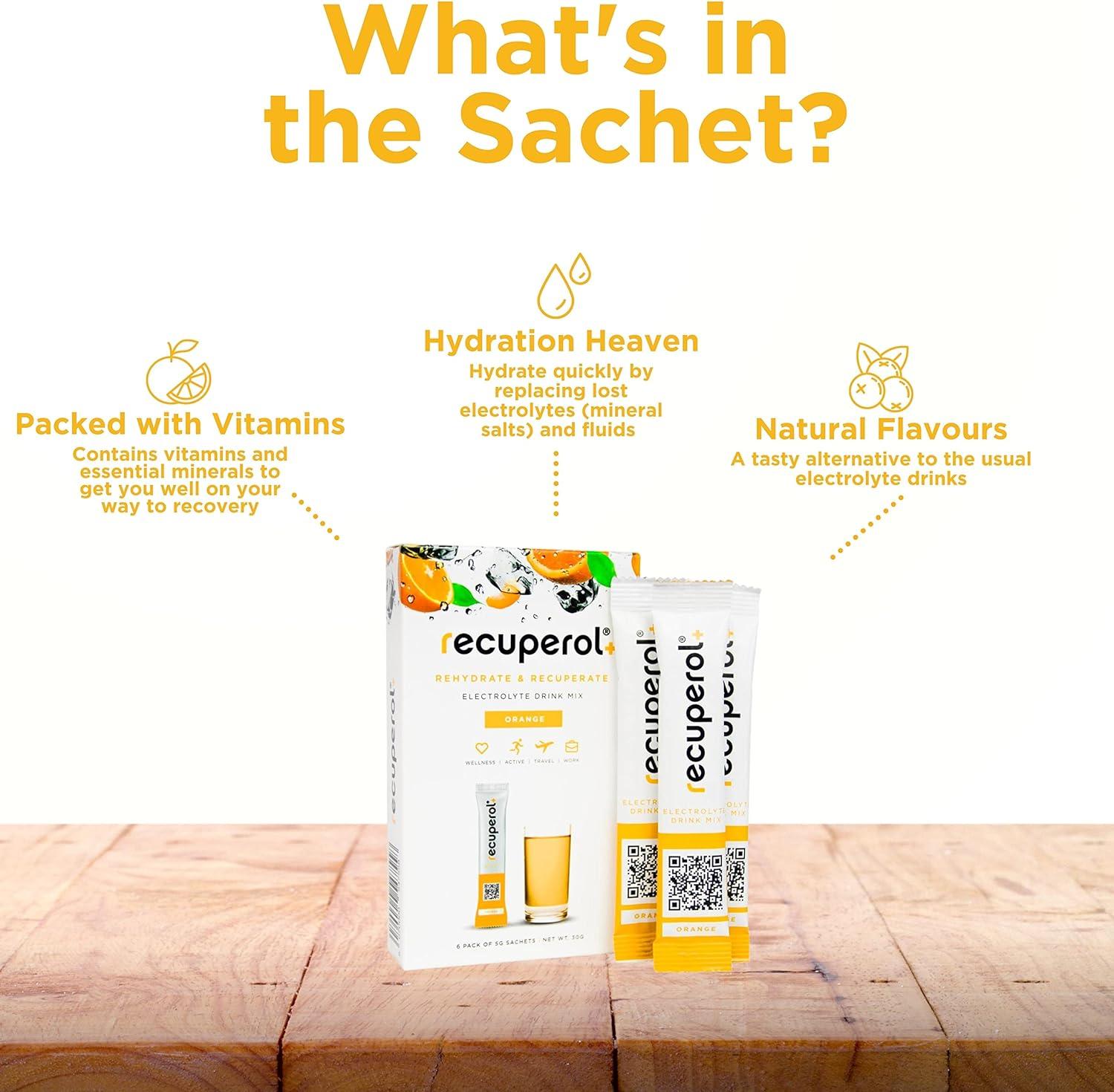 Recuperol Rehydration Electrolytes Powder - 20 Sachets, with Zinc ...
