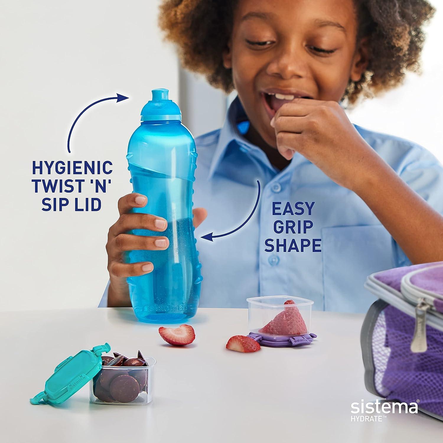 Sistema Twist 'n' Sip Squeeze Sports Water Bottles 460ml - Leakproof ...