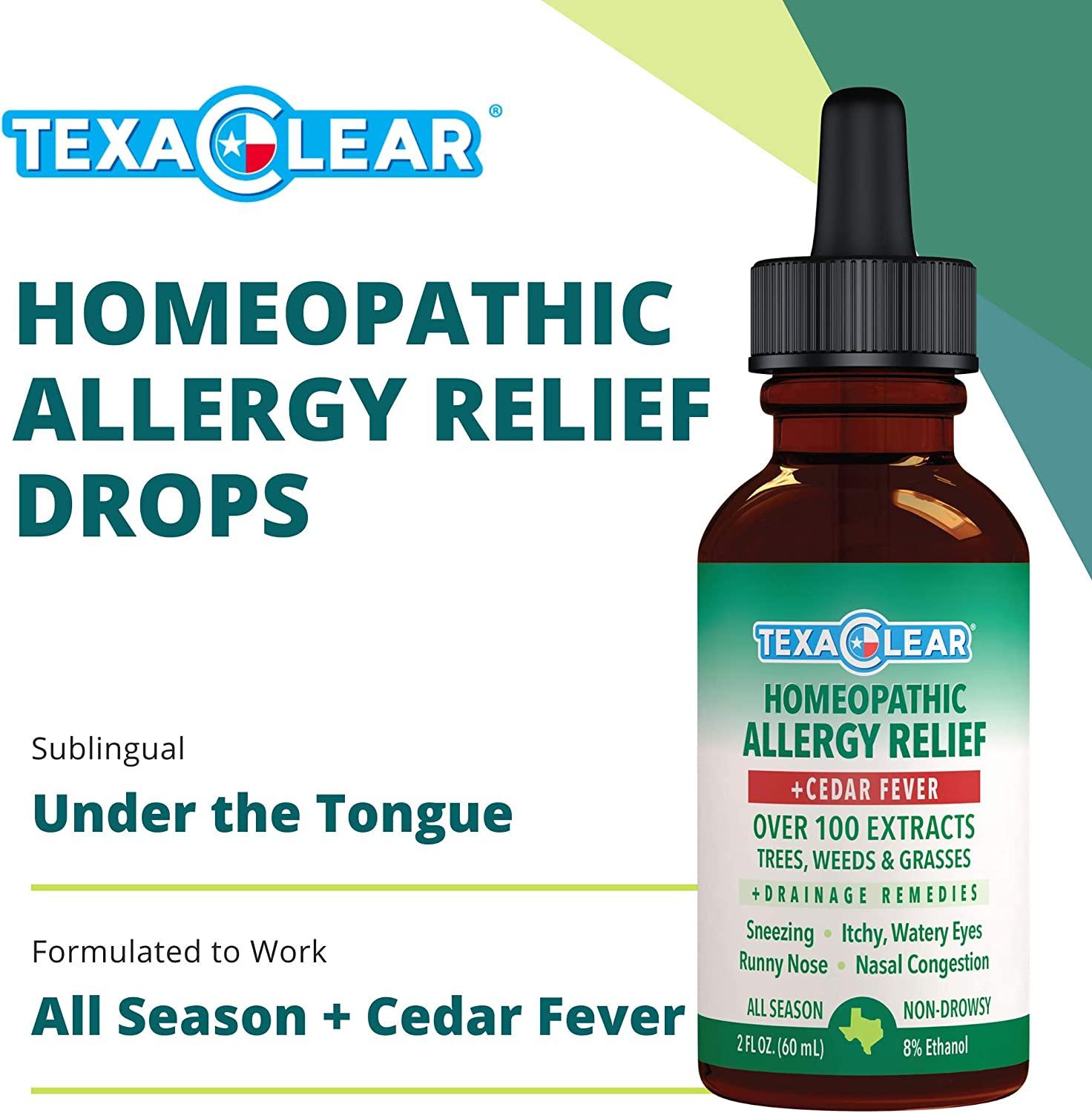 TexaClear Homeopathic Texas Cedar Fever Allergy Relief Drops - 2oz for ...