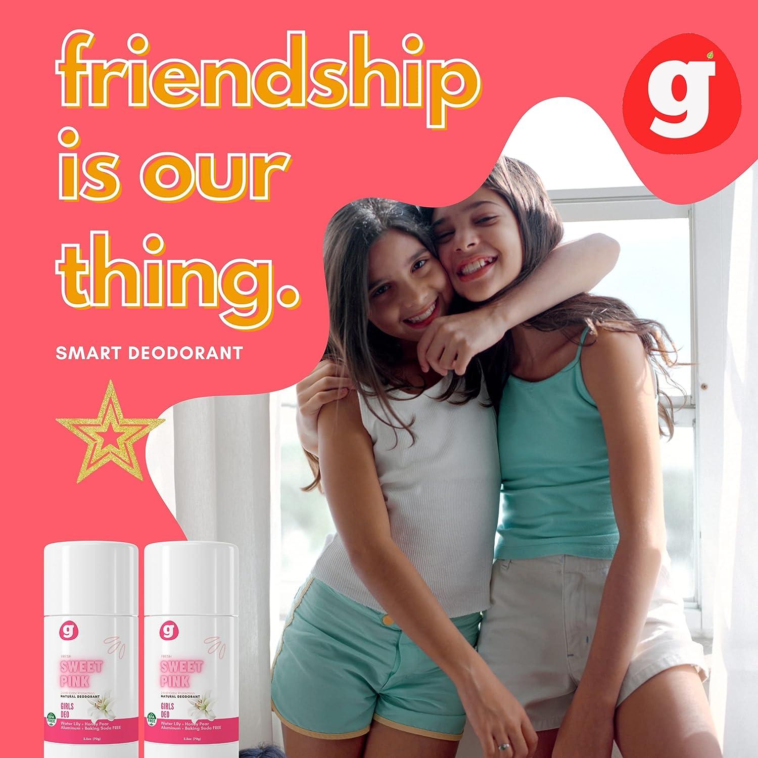 GrowingBasics Girls Deodorant Set of 2 for Ages 6 & Up - Sweet Pink ...