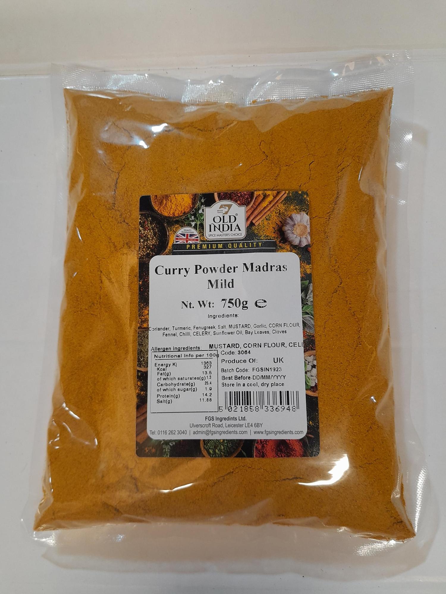 Old India Madras Mild Curry Powder 750g - Authentic Indian Spice Blend ...