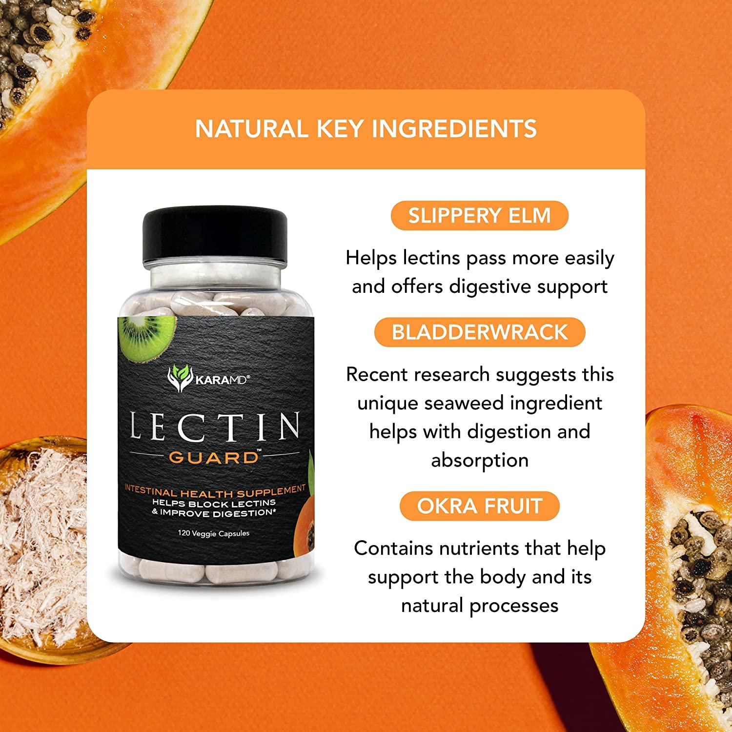 KaraMD Lectin Guard - Gut Health Supplement with Slippery Elm ...