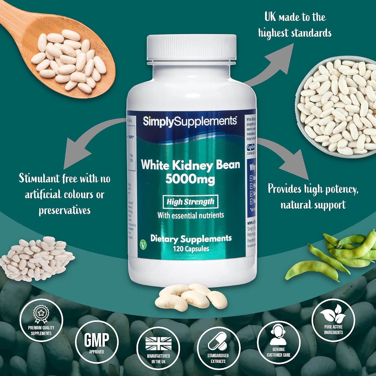 White Kidney Bean Extract Capsules 5000mg | 120 Capsules | UK Made ...