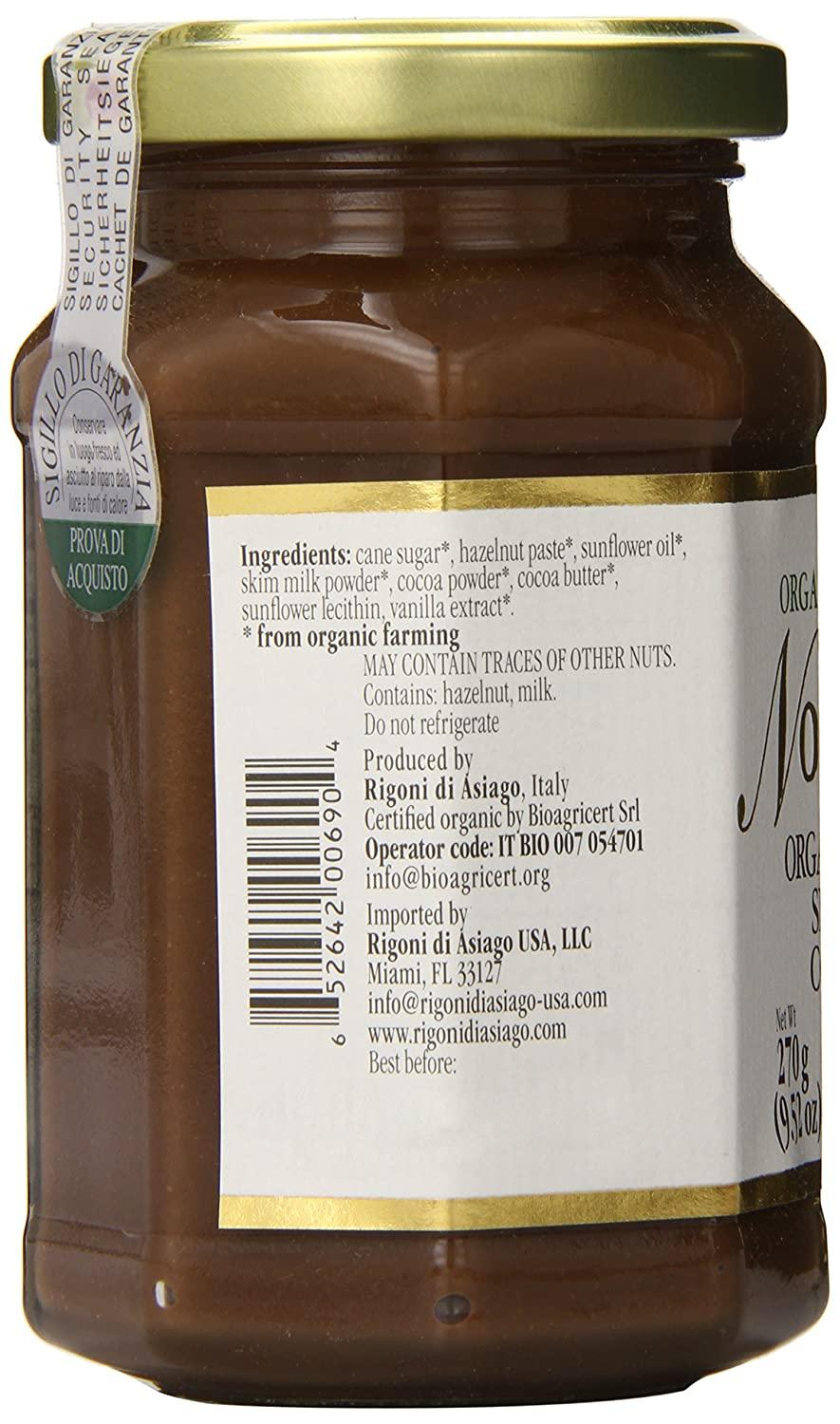 Rigoni Di Asiago Nocciolata Organic Hazelnut Spread Cocoa and Milk 9.52 ...