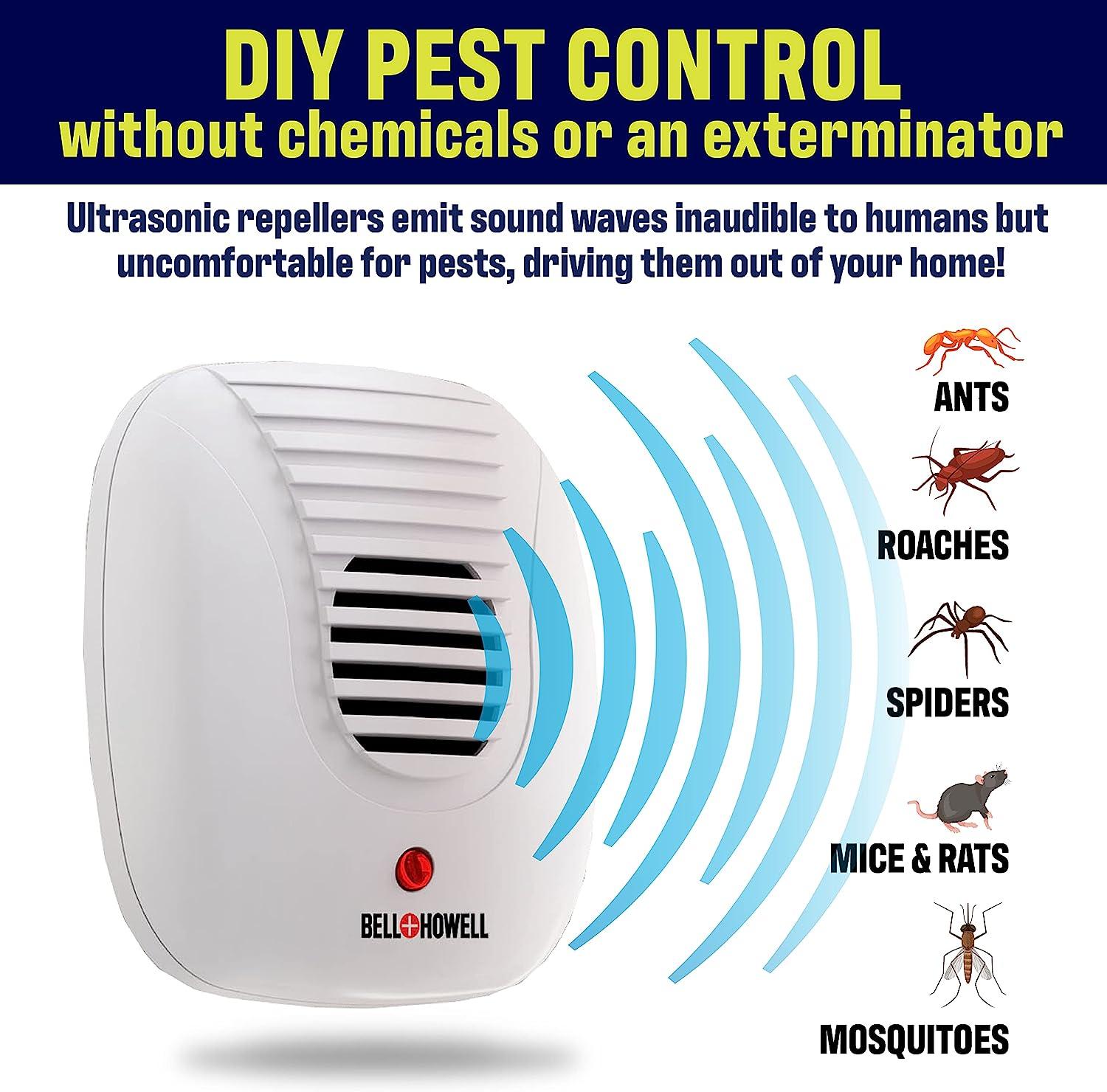 Bell + Howell Ultrasonic Pest Repeller Home Kit (Pack of 4), Ultrasonic ...