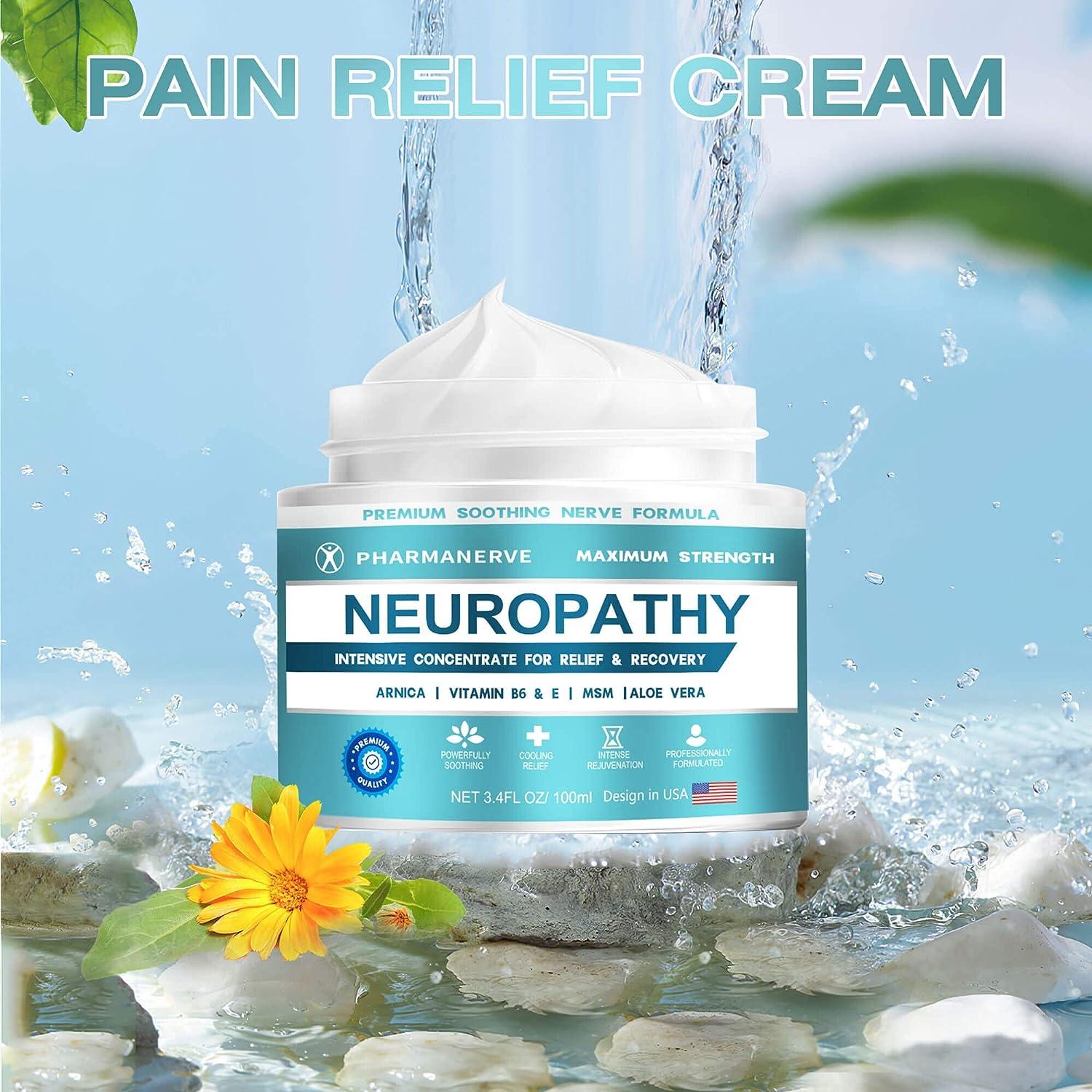 PHARMANERVE Neuropathy Nerve Relief Cream 3.4oz - Maximum Strength ...