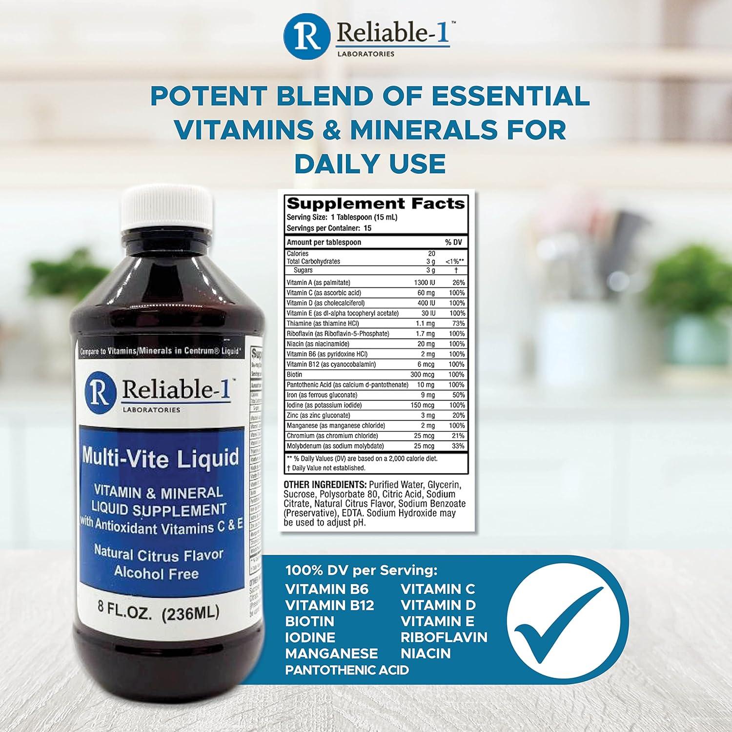 Reliable-1 Laboratories Multi-Vite Liquid Multivitamin for Adults ...