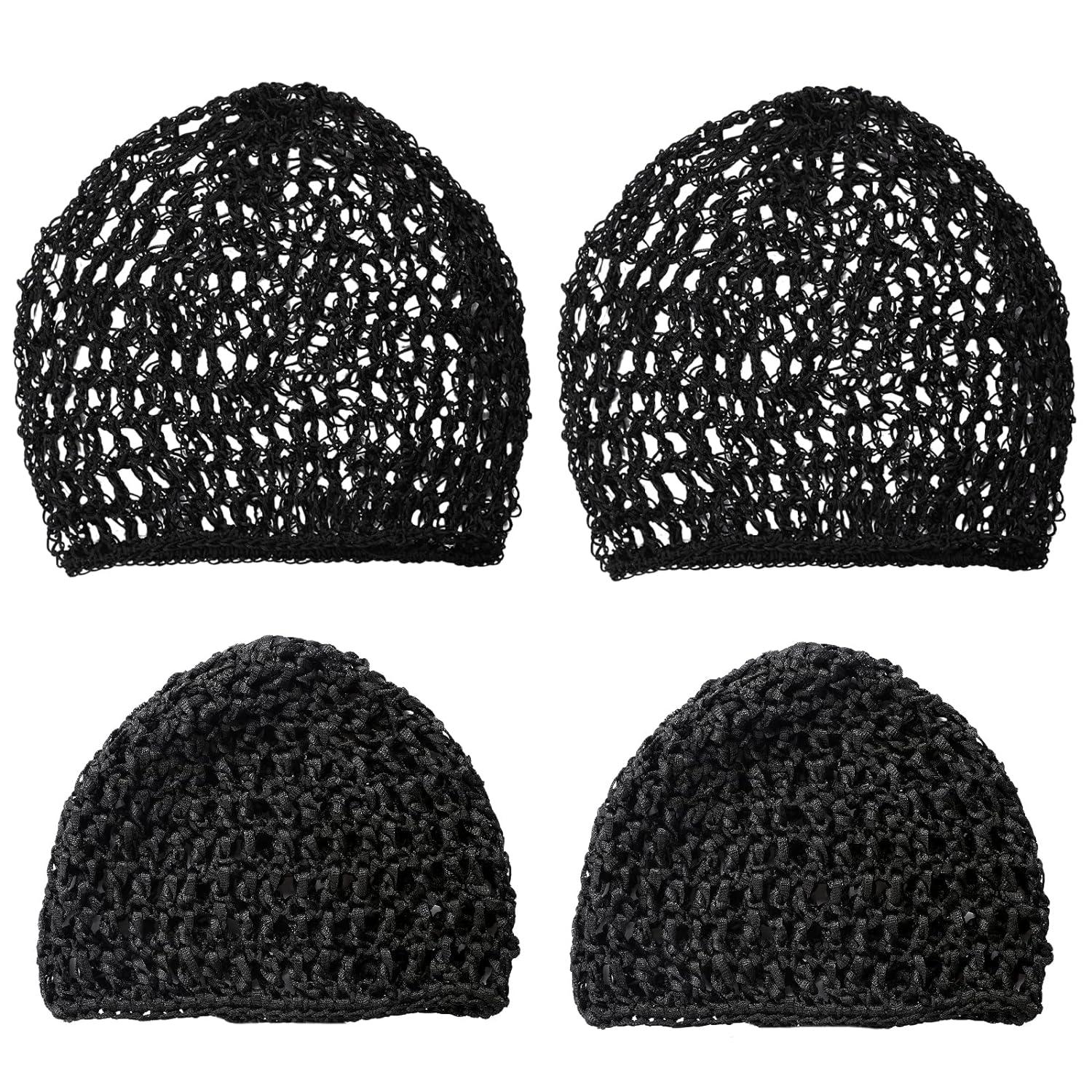 Black Mesh Crochet Hair Net Snood for Women - Sleep Cap & Hair ...