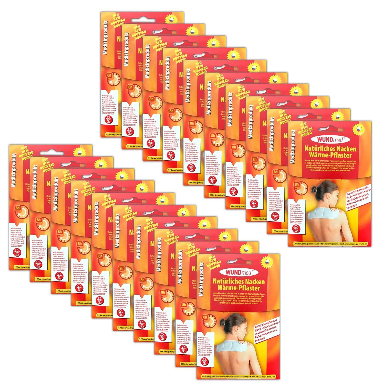 20x Wundmed Neck Plaster - Heat Therapy Pain Relief for Neck & Shoulder ...