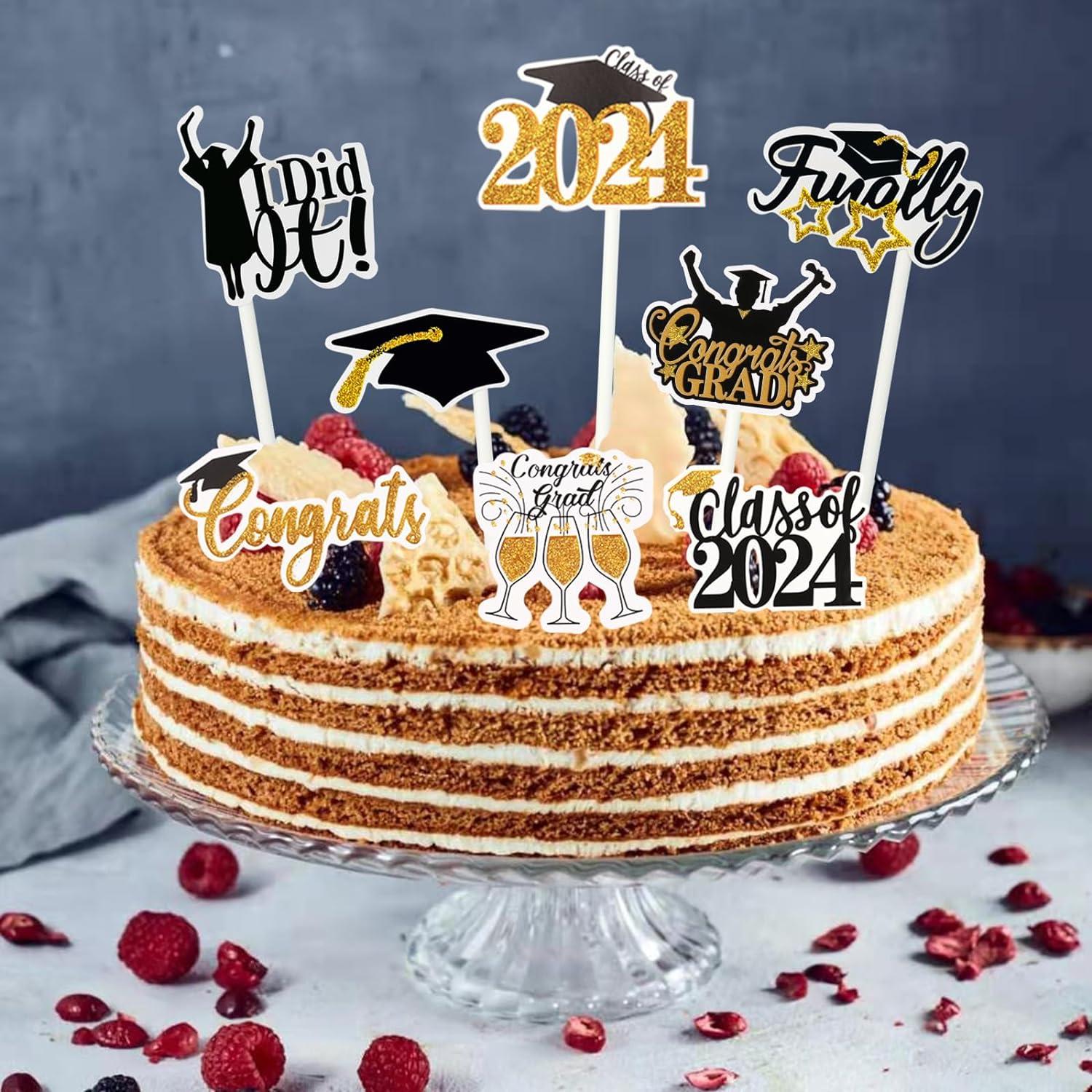 72 pcs Graduation Cake Toppers Class of 2023 Graduation Cupcake Toppers ...