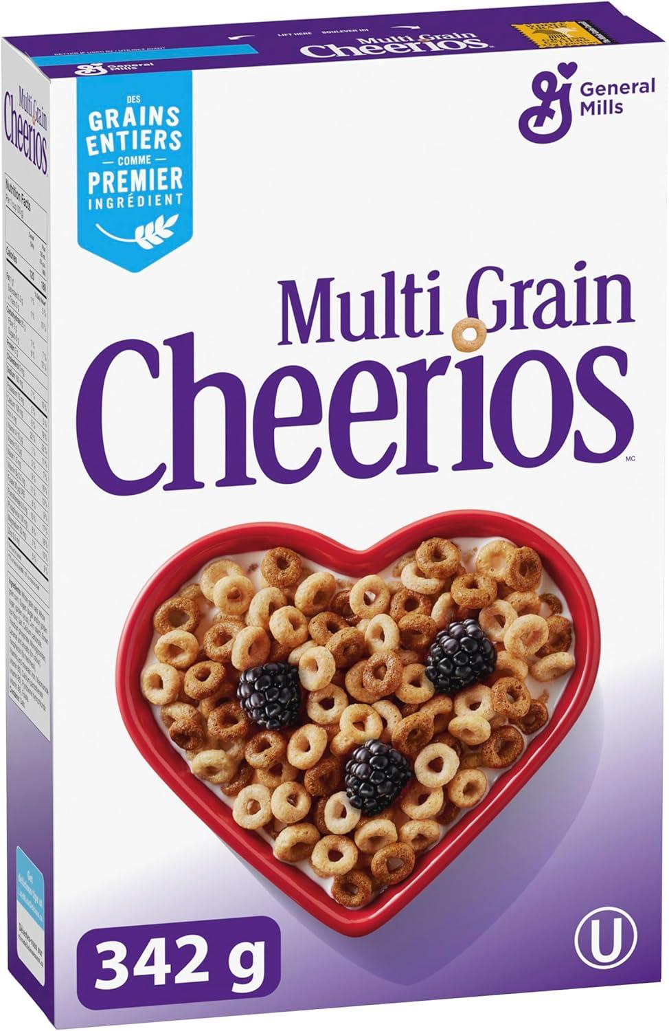 CHEERIOS Multi Grain Cereal Box Whole Grain is the First Ingredient 342 ...