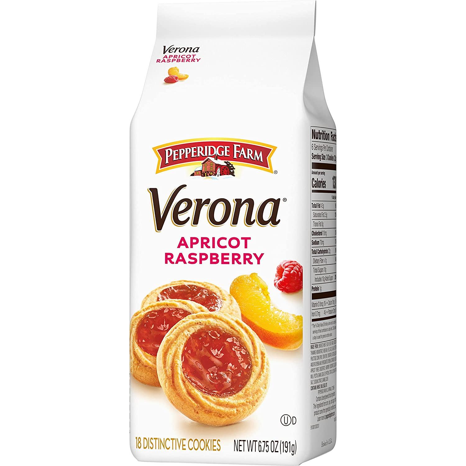 Pepperidge Farm Verona Apricot Raspberry Thumbprint Cookies - 6.75 oz ...