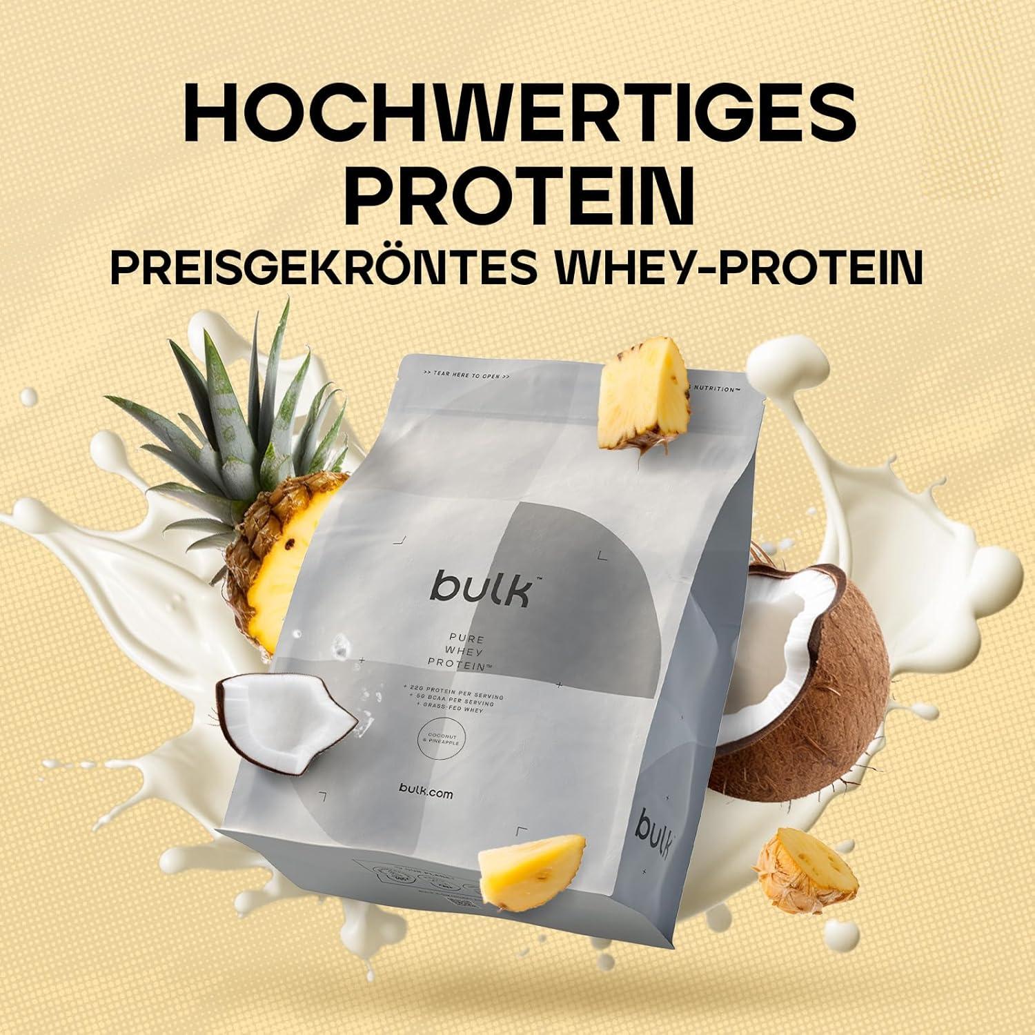 Bulk Pure Whey Protein Powder - Pineapple & Coconut 1 kg | 33 Servings ...