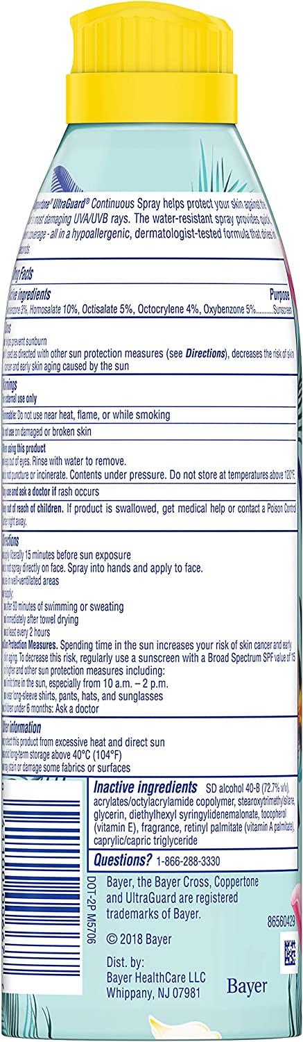 Coppertone ULTRA GUARD Sunscreen Spray SPF 50 - 5.5 Ounce | Buy Now ...