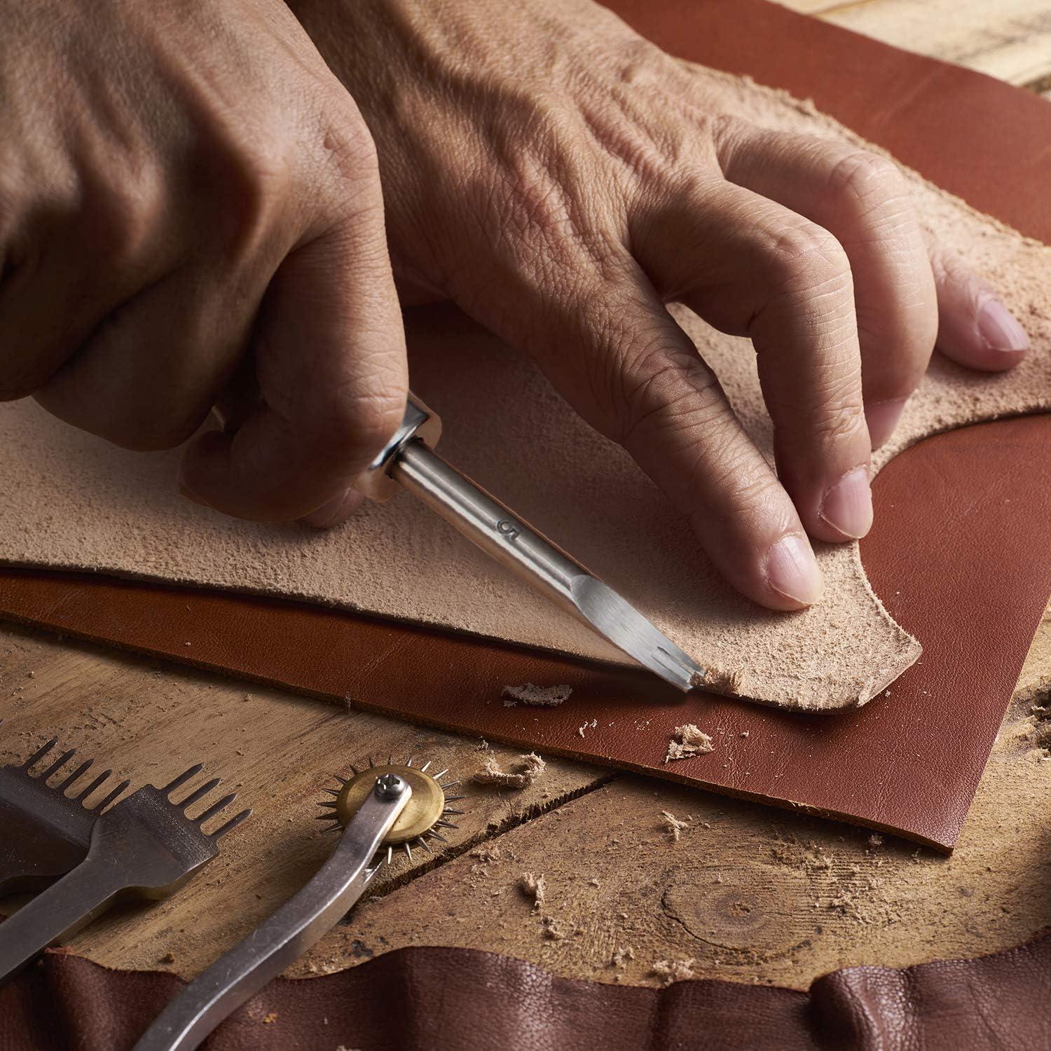 Mudder 8 Pieces Leather Edge Skiving and Cutting Craft Tool Set (1.5mm ...