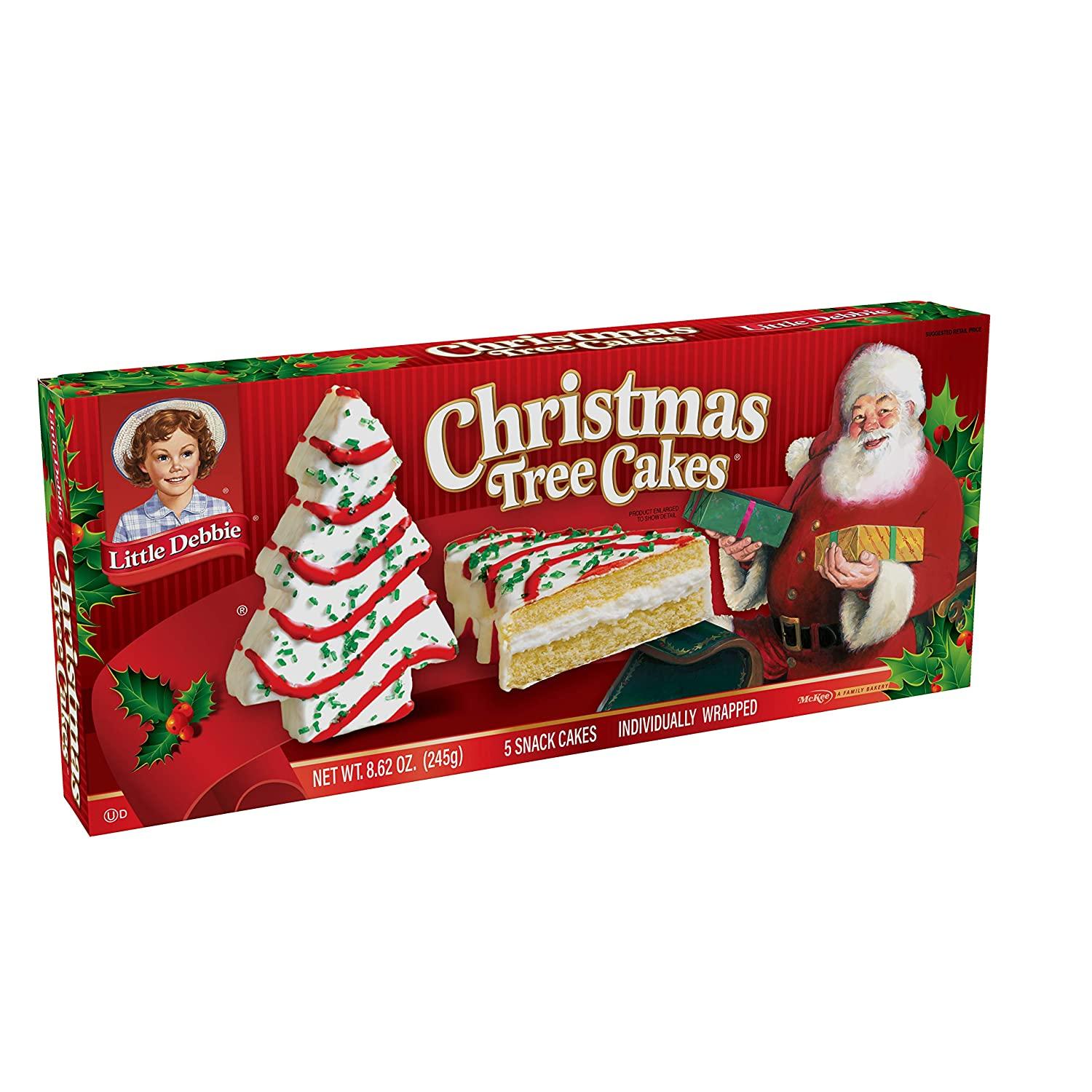 Little Debbie Vanilla Christmas Tree Cakes 3 Boxes of 5 (Total 15 Cakes ...