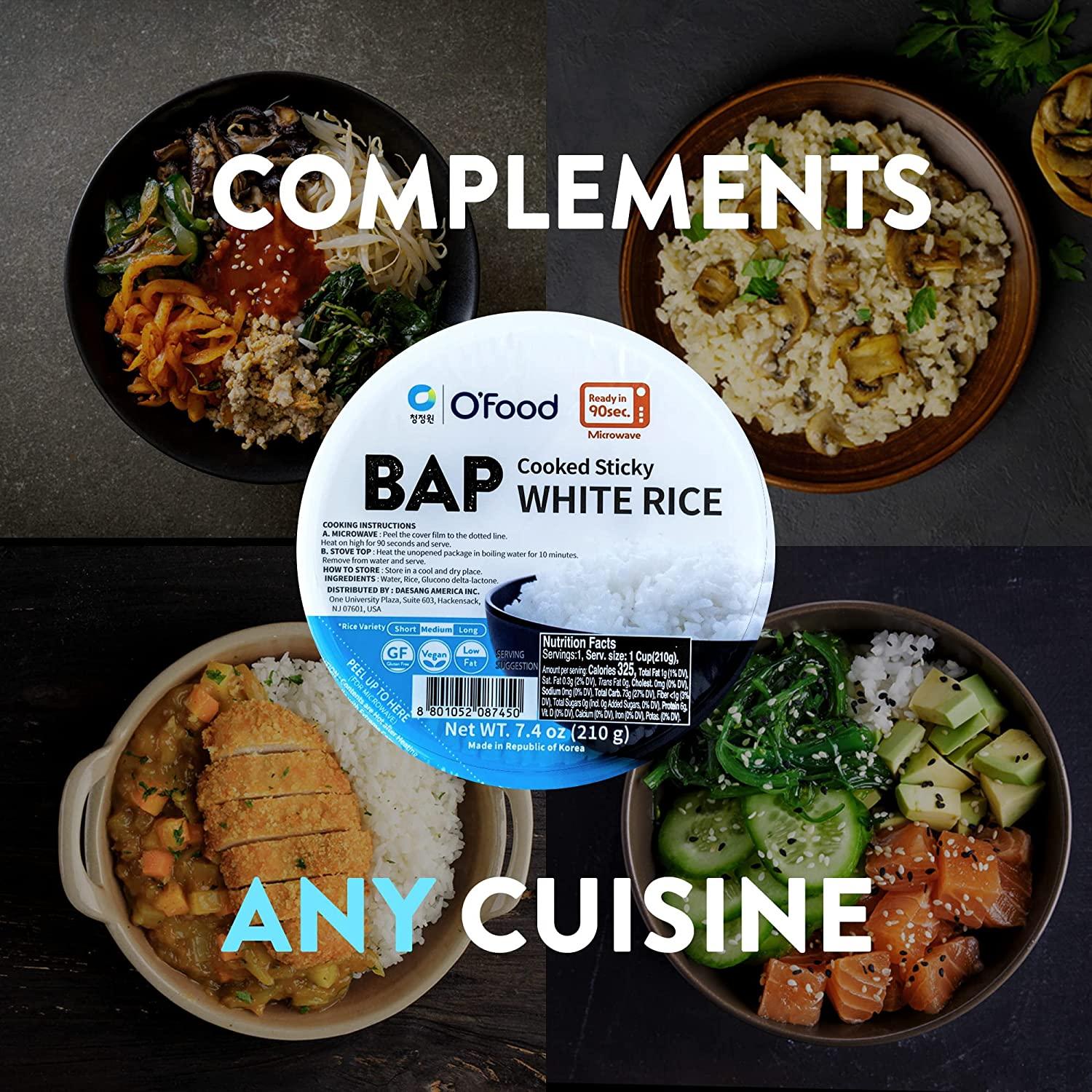 Chung Jung One O'Food BAP Instant Cooked Sticky White Rice 12-Pack ...