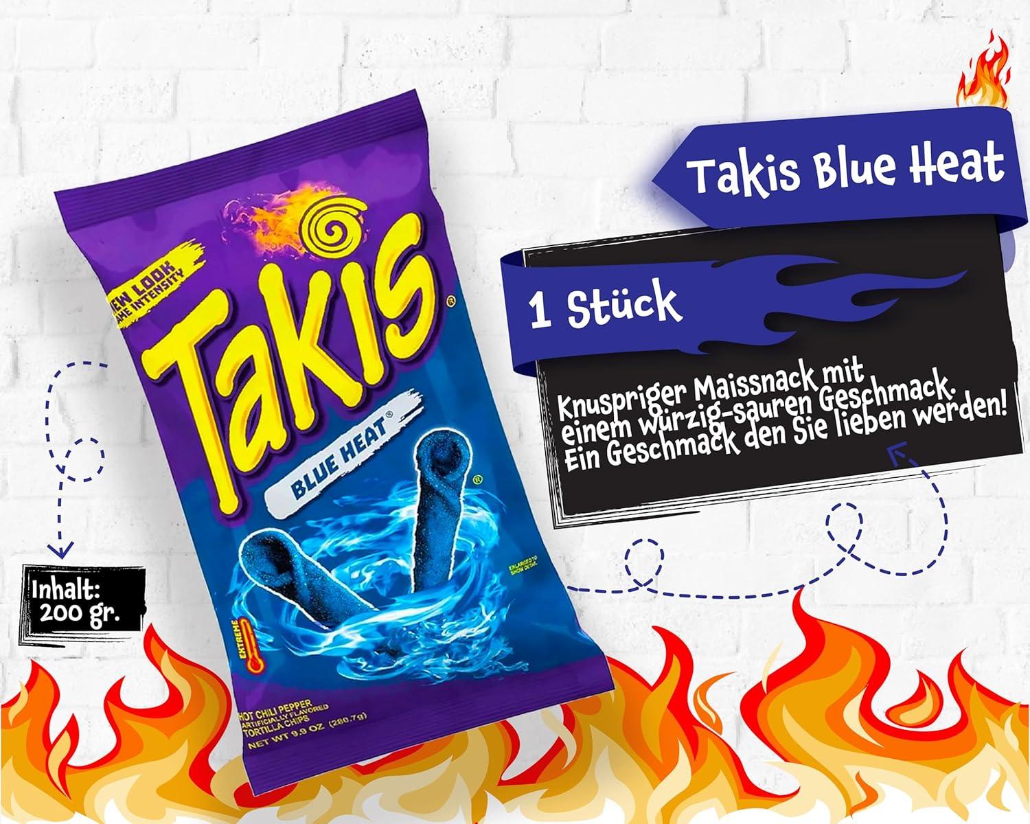 Takis Chips Box - 1x Takis Blue Heat 200g & 2x Takis Blue 56g - 3 Pack ...