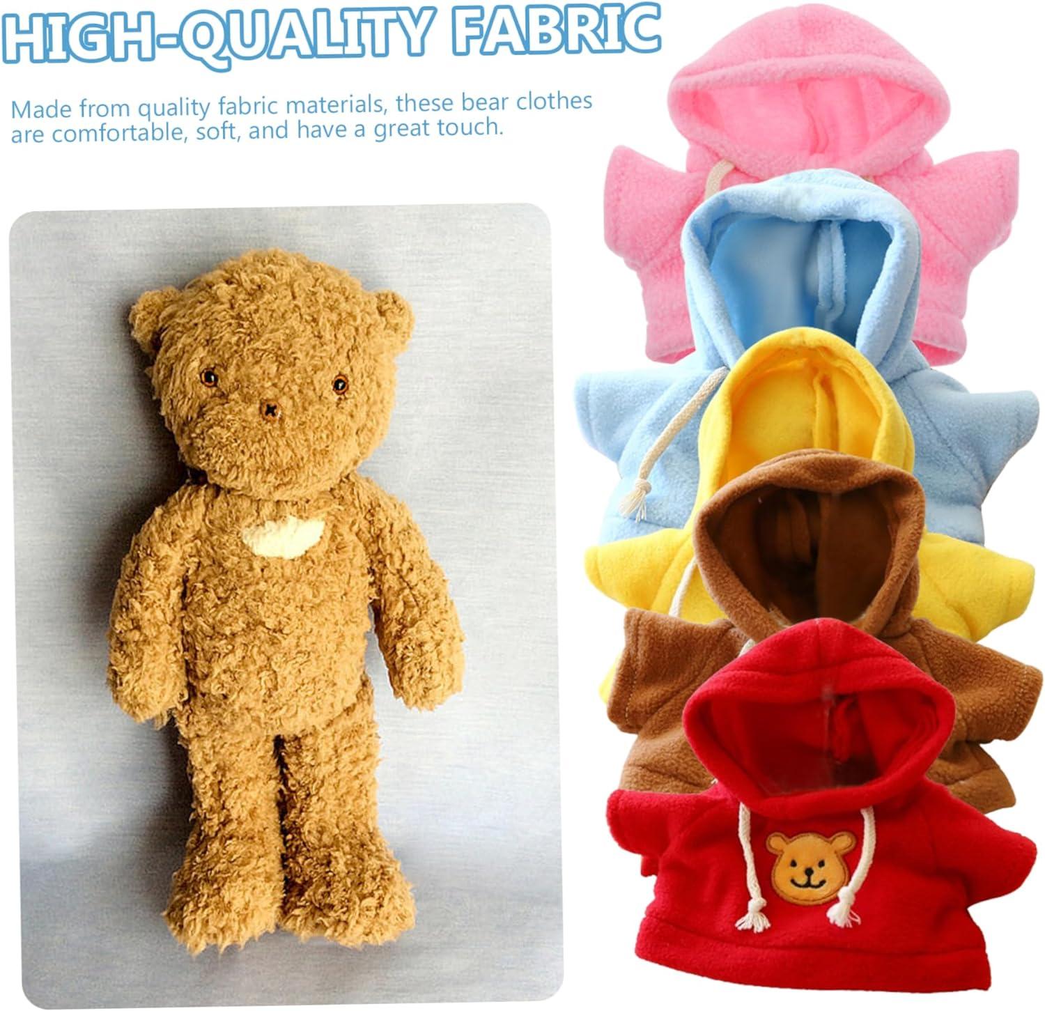 Teddy Bear Hoodie Set - 5Pcs Doll Clothes for 6-8 Inch Bears | Stuffed ...