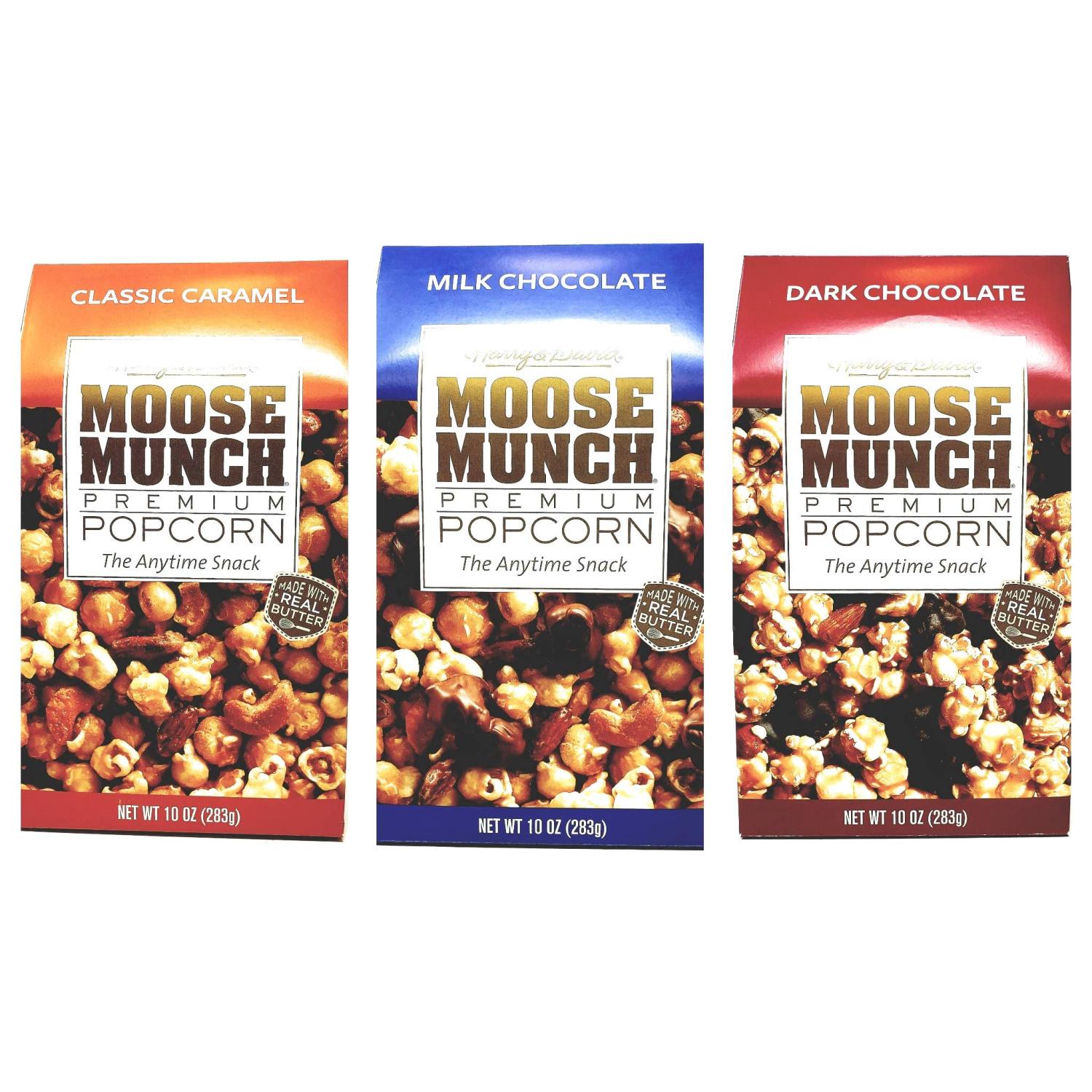 Harry & David Moose Munch Premium Popcorn Holiday Bundle 3 Pack (Milk ...