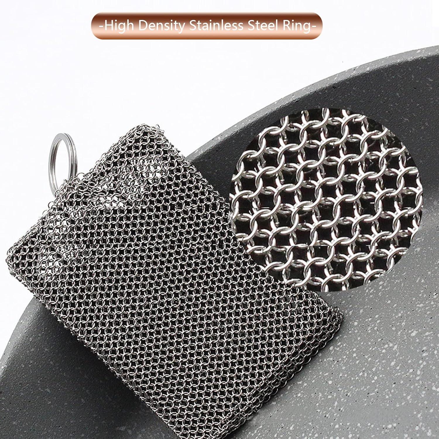 High Density Stainless Steel Chainmail Scrubber with Silicone Lining ...