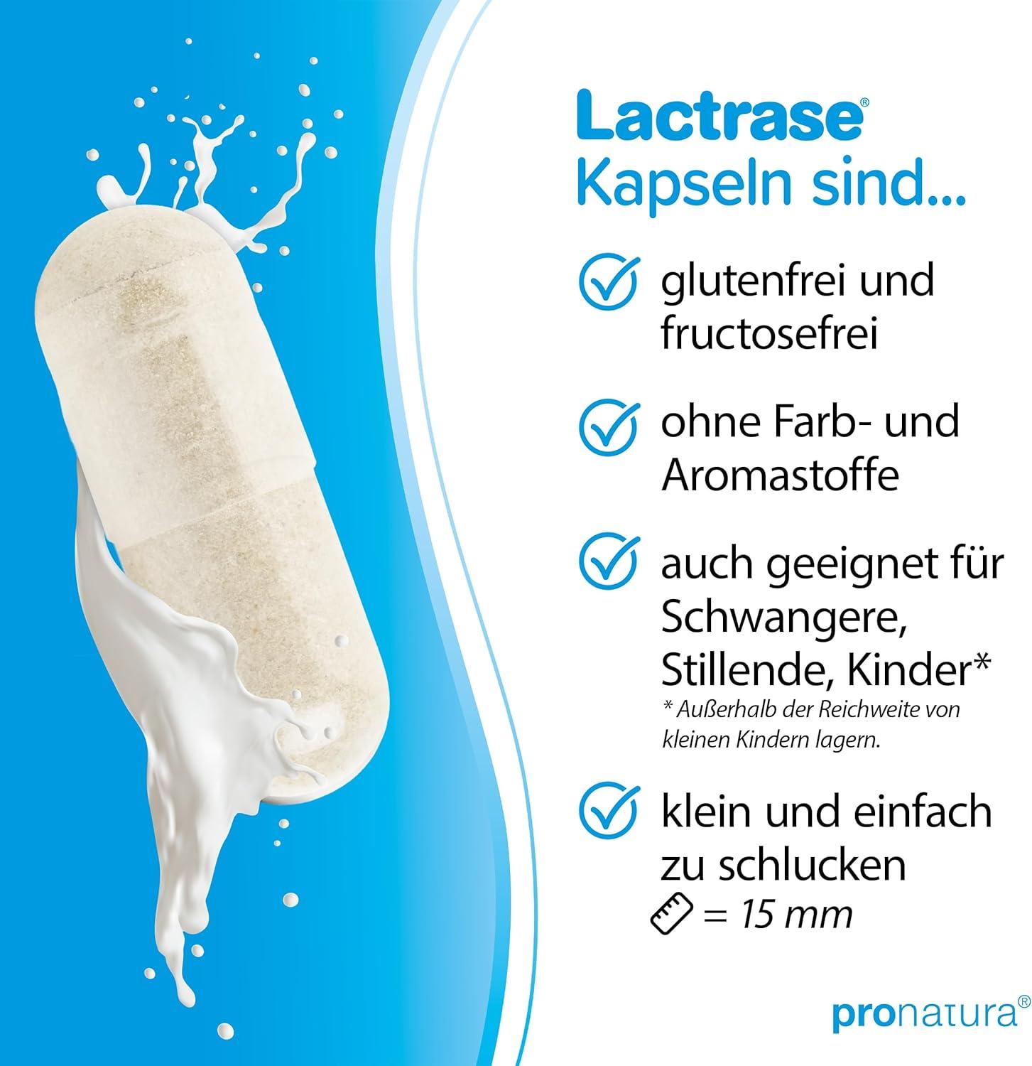 Pro Natura Lactrase 12000-90 Lactase Capsules for Lactose Intolerance ...