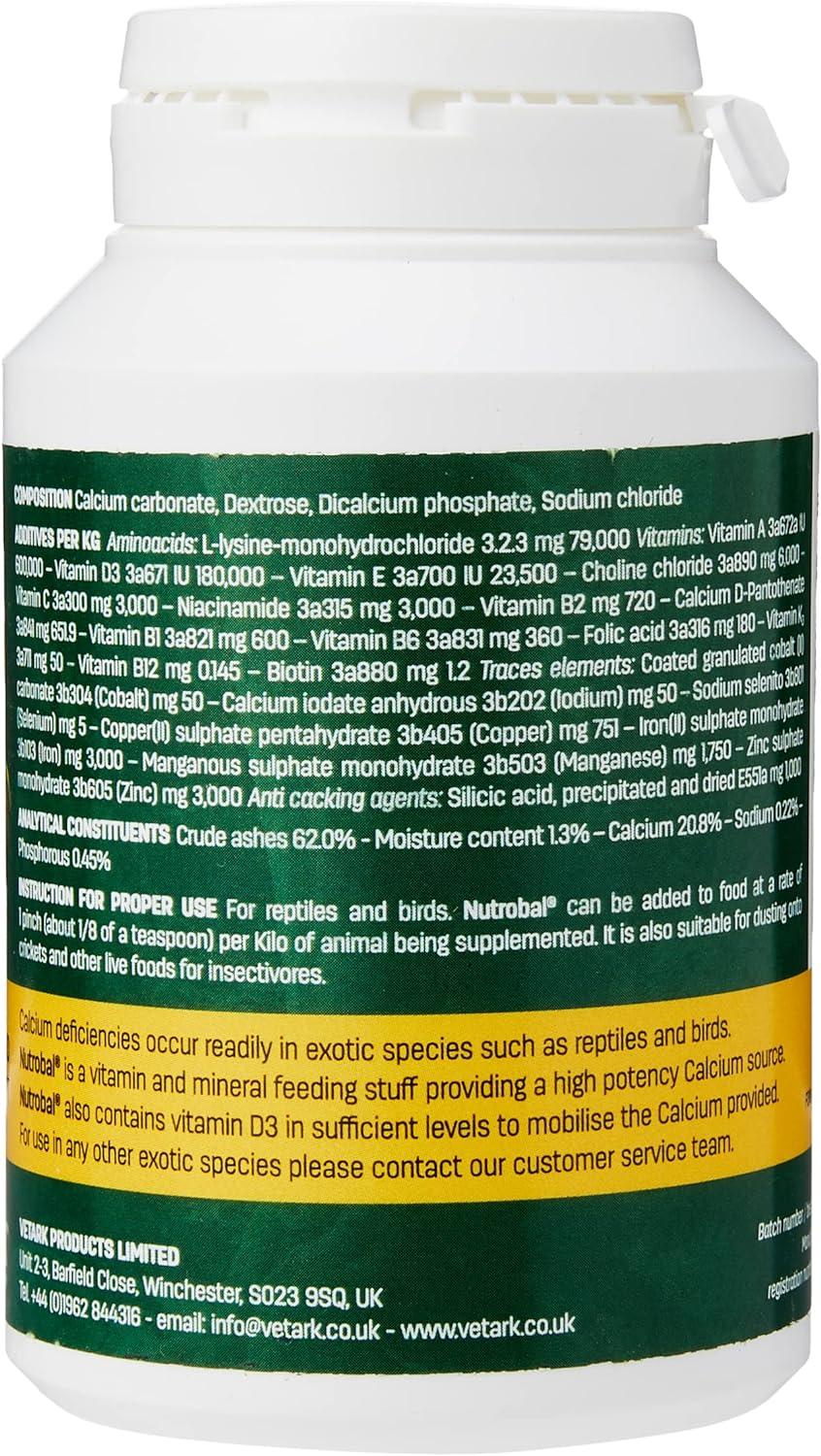 Nutrobal Calcium & Vitamin D3 Mineral Supplement for Birds & Reptiles ...
