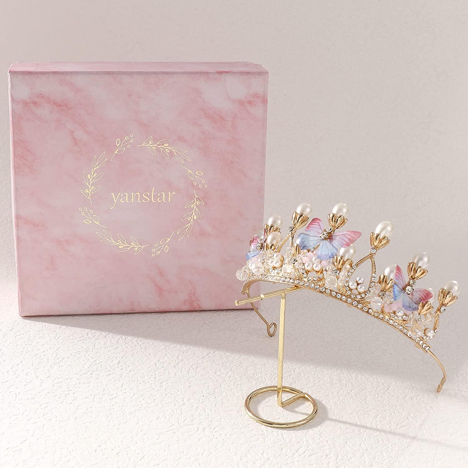Rose Gold Princess Tiara for Girls - Handmade Butterfly Crown for ...