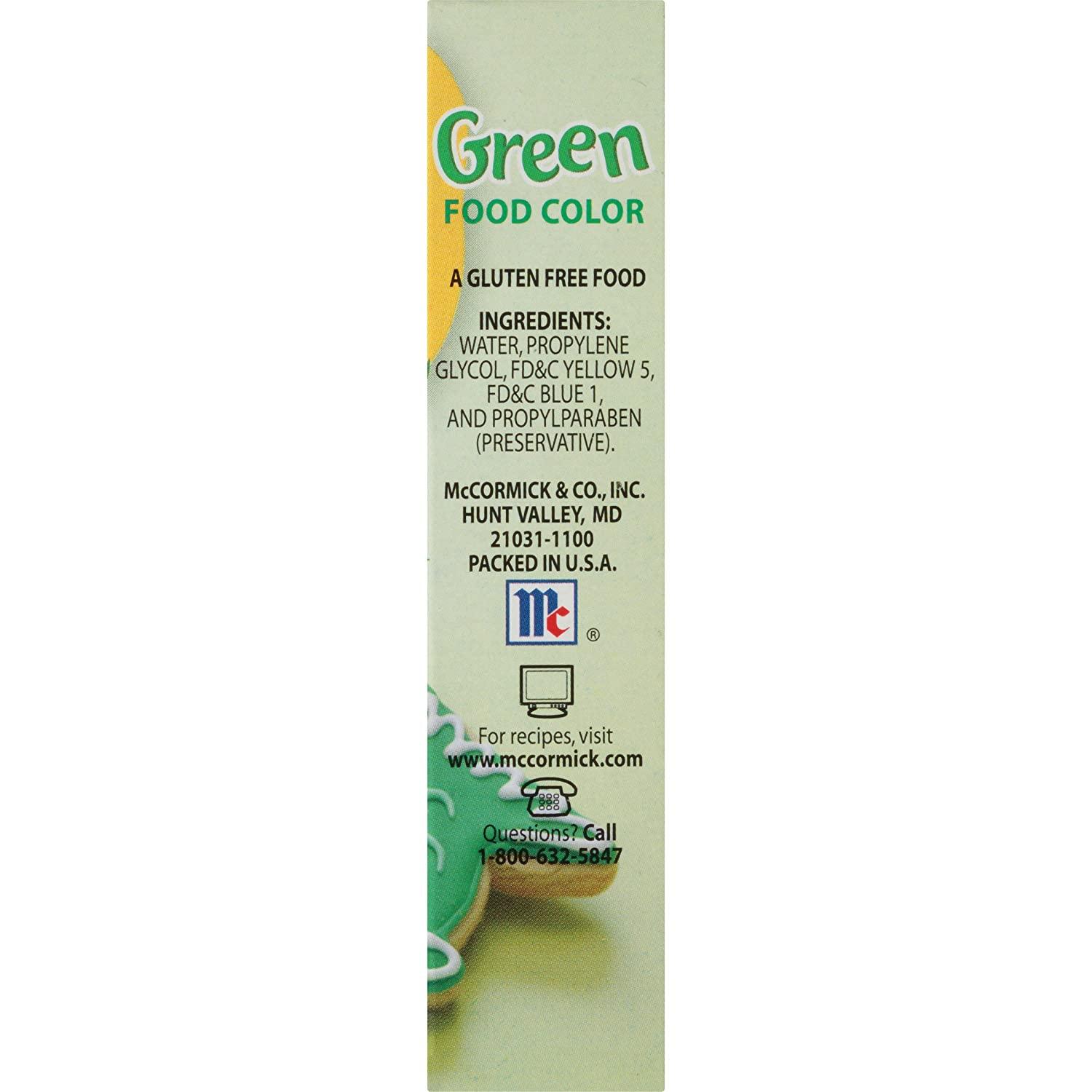 McCormick Green Food Color 1 fl oz - Vibrant Natural Coloring for ...