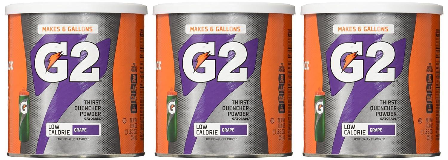 Gatorade G2 Low Calorie Grape Powder 19.4oz 3-Pack | Buy Now with ...