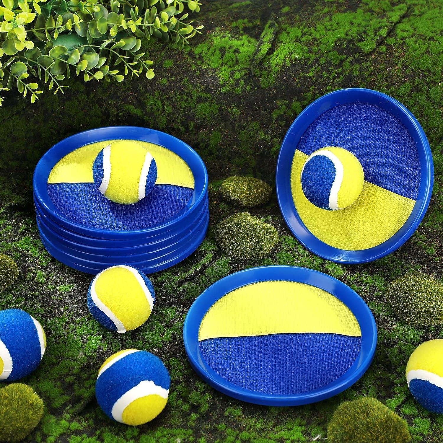 Kids Toss and Catch Game Set - 20 Paddles, 10 Balls - Outdoor Beach ...