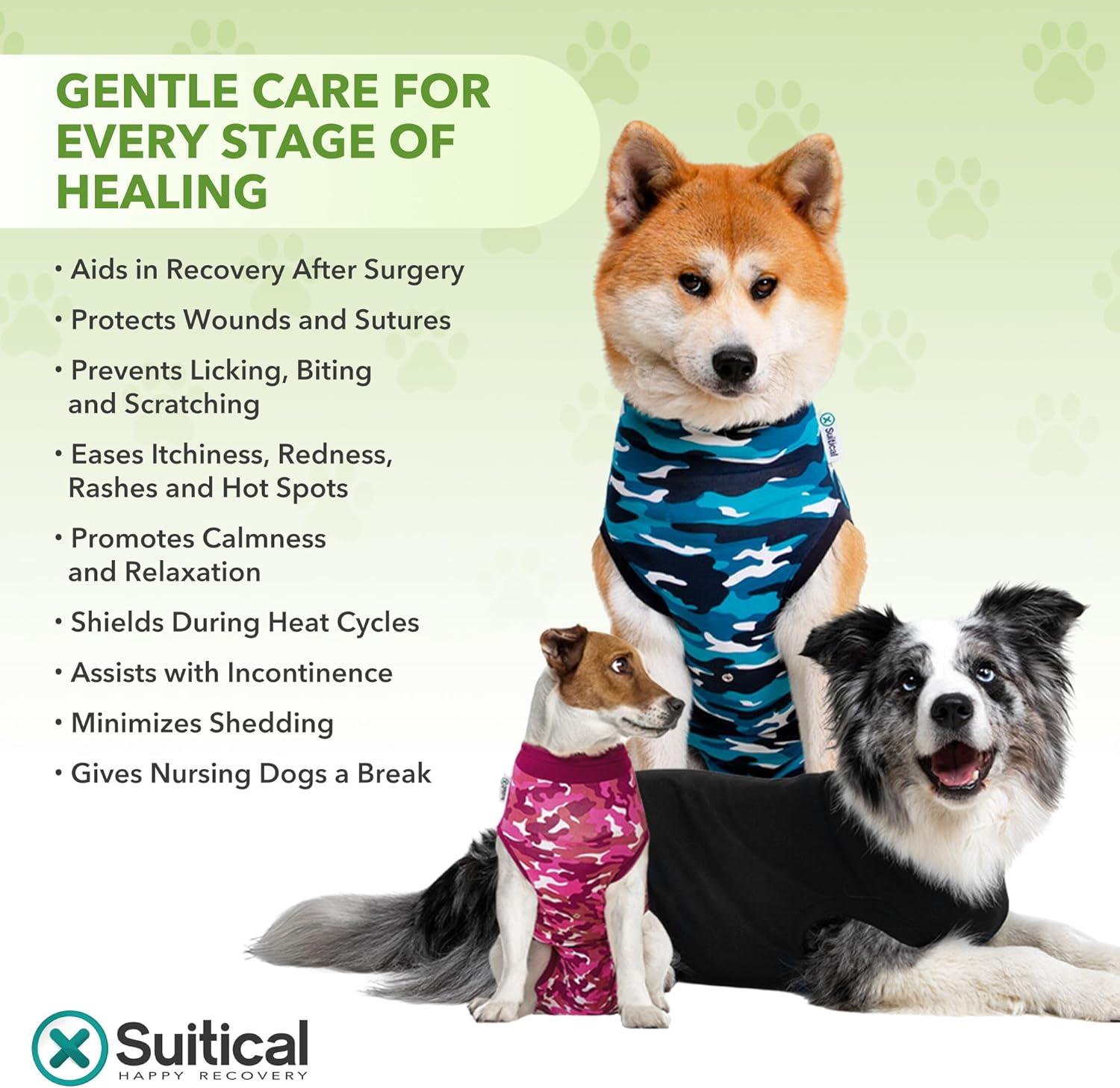 Suitical Recovery Suit Dog Small Plus Pink Camouflage - Comfortable ...