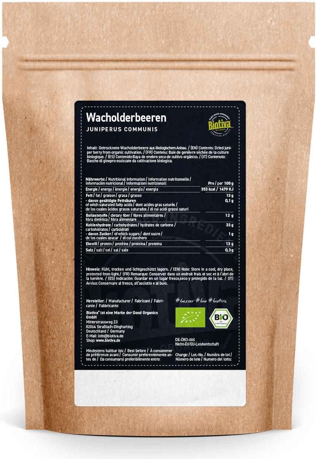 Biotiva Juniper Berries Whole Organic 250g - bot. Juniperus - for ...