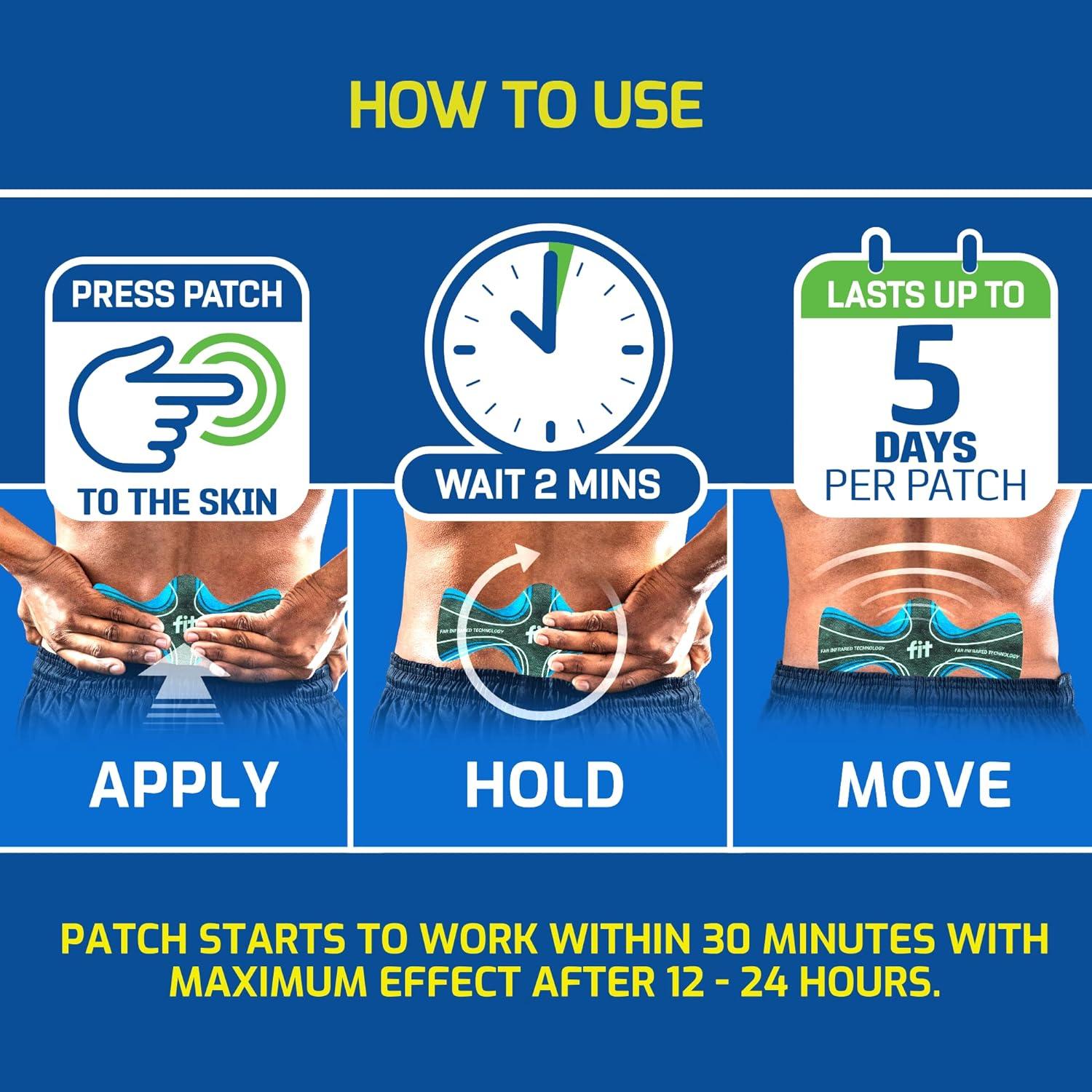 JointFlex FIT Therapy Far Infrared Lower Back Patch - 3 Pack, Drug-Free, Water Resistant, Long ...