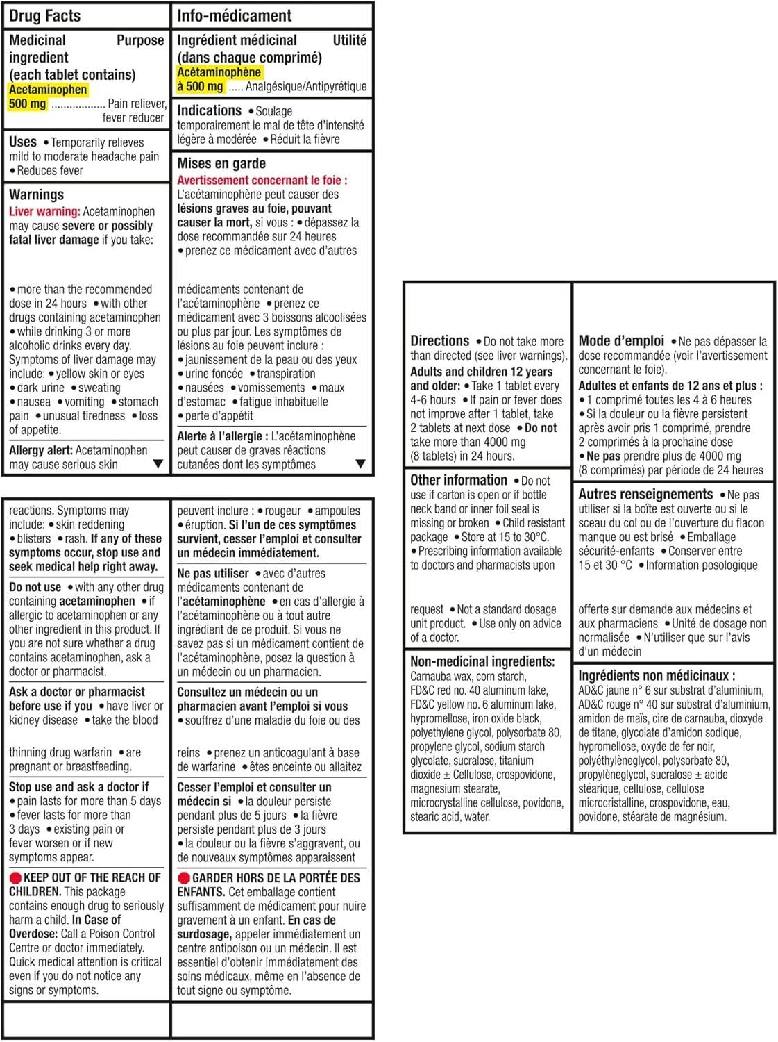 Tylenol Extra Strength Acetaminophen Tablets 500 mg 24 Count (Pack of 1 ...