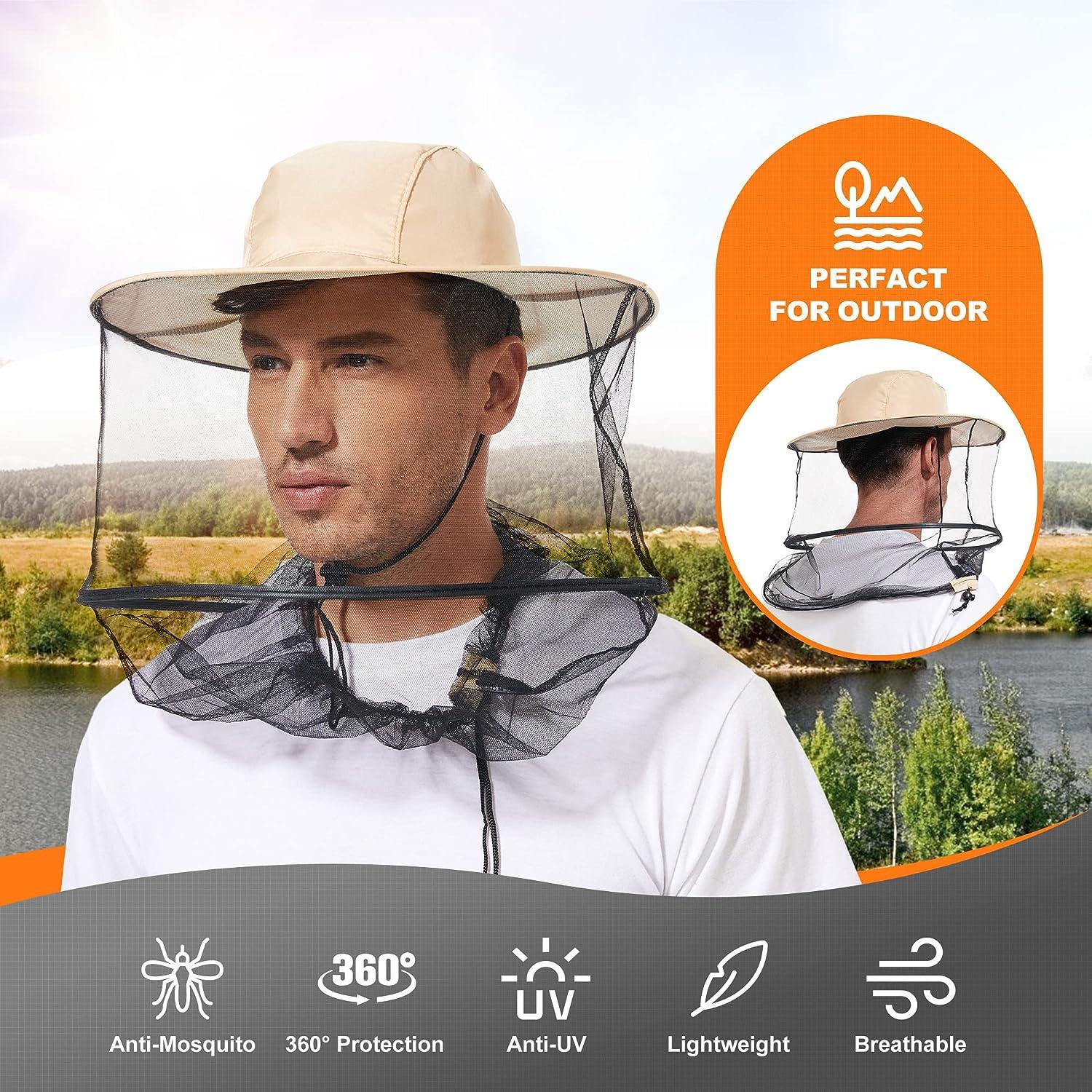 UPF 50+ Sun Protection Mosquito Head Net Hat for Beekeeping & Hiking ...