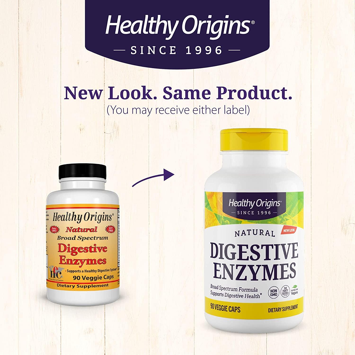 Healthy Origins Digestive Enzymes - Broad Spectrum Veg Capsules (90 ...