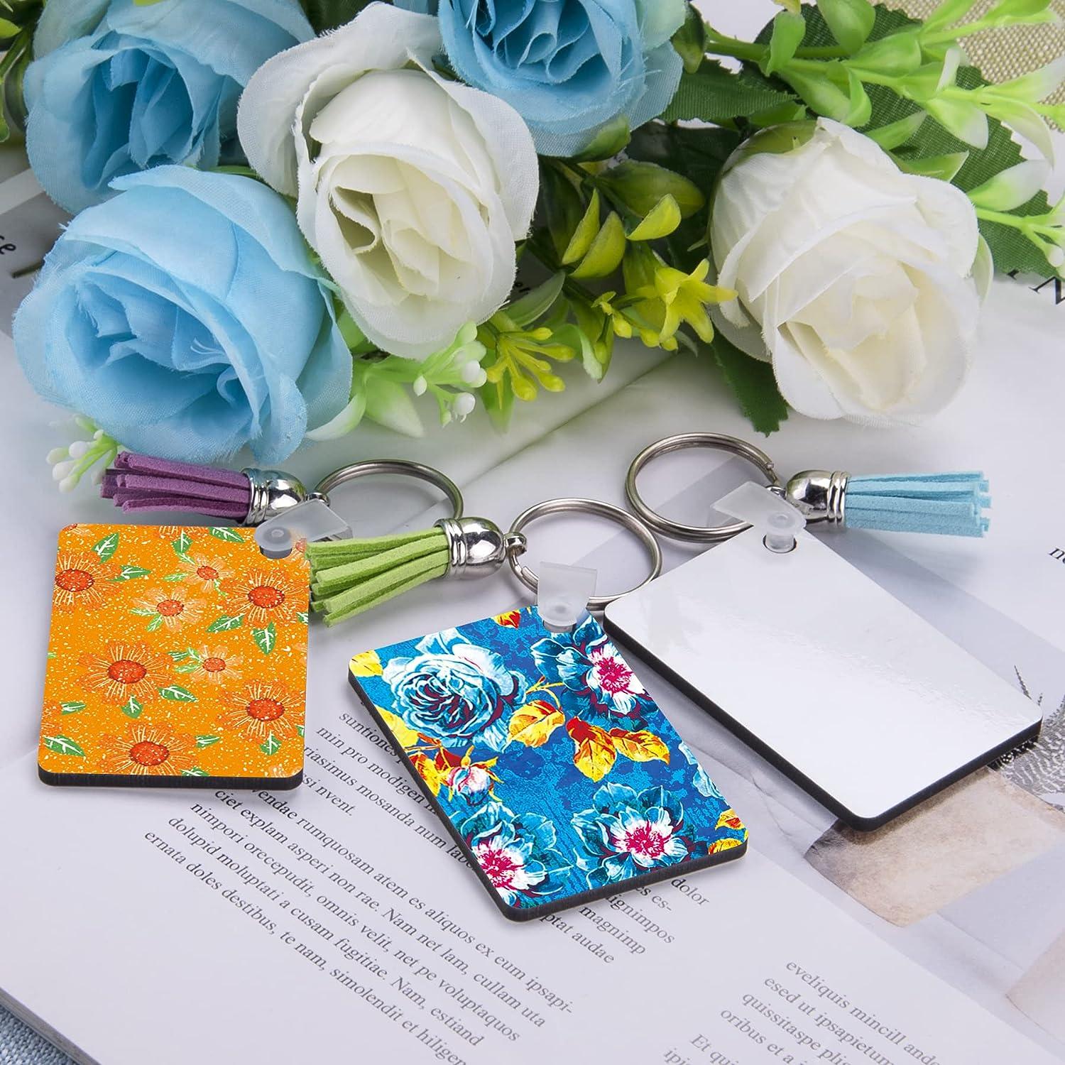 Duufin 120pc Rectangle Sublimation Keychain Blanks - Double Sided Heat ...