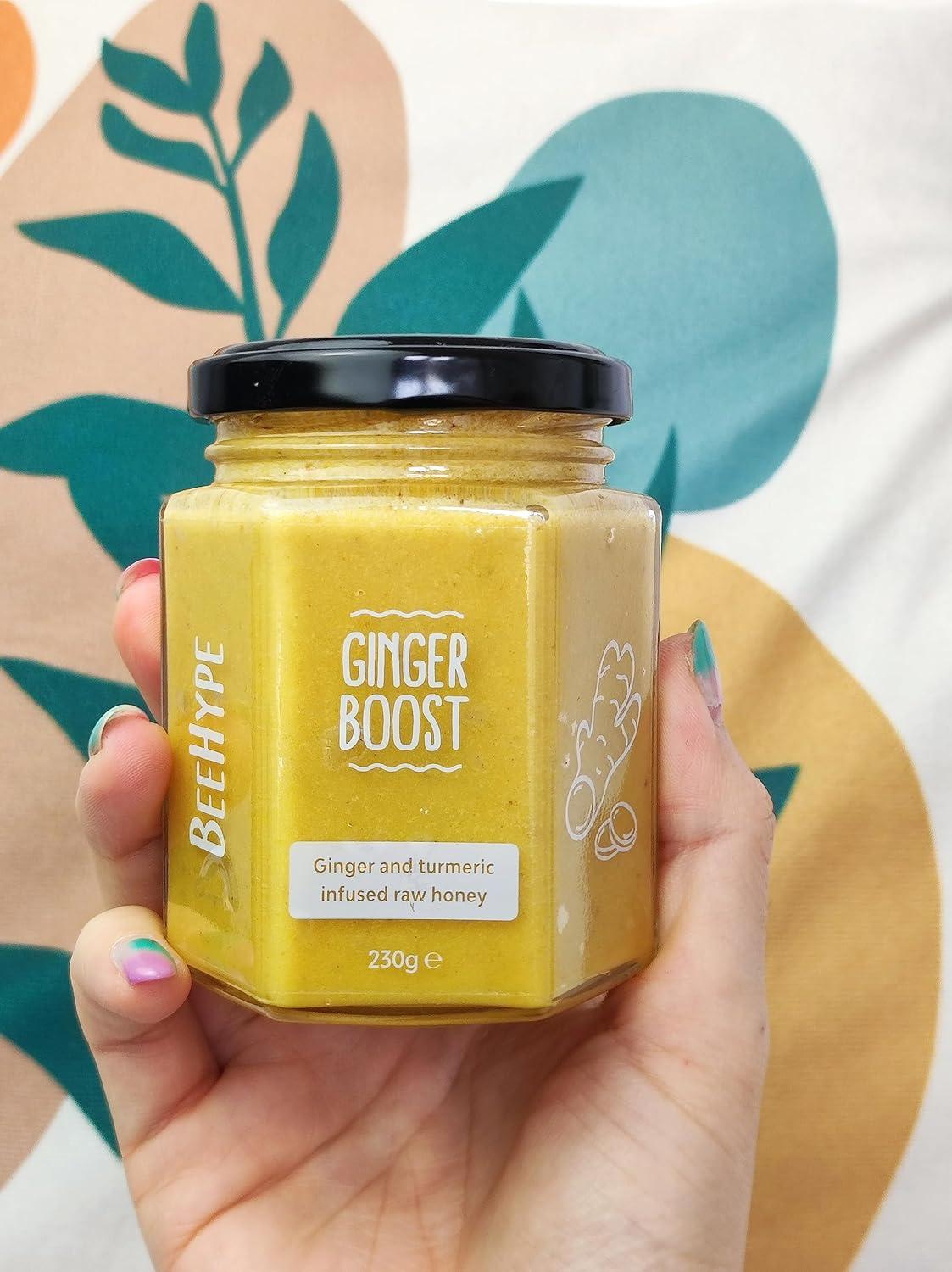 BeeHype - Ginger Boost - Ginger and Turmeric Infussed Raw Honey with NO ...
