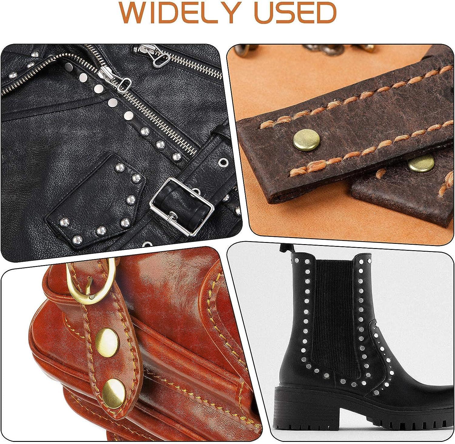 Alritz 240 Sets Leather Rivets Double Cap Tubular Metal Studs with ...