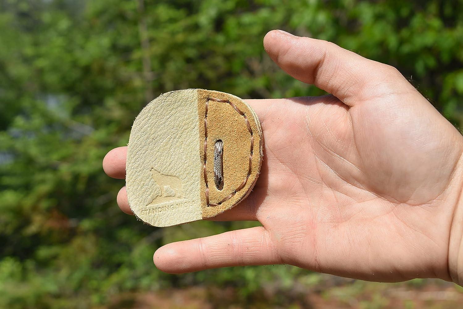 Standing Wolf Moose Leather Archery Finger Tab | Traditional Style ...